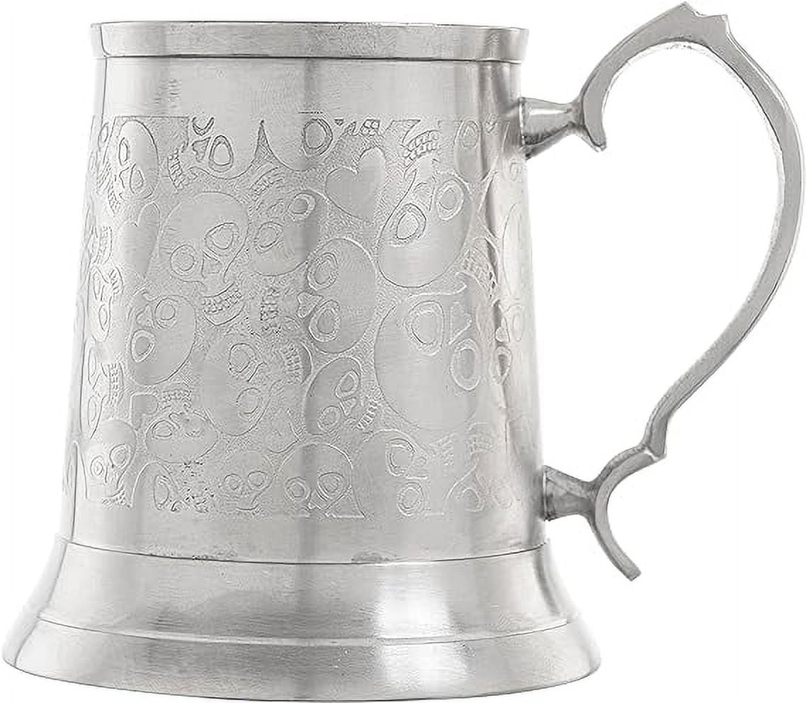 REPLICARTZUS Love Skull Antique Fancy Style Brushed Nickel - Goblet Mug ...