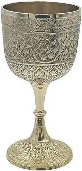 REPLICARTZUS Vintage Brass Goblet Chalice Medieval Roman Gothic Wine ...