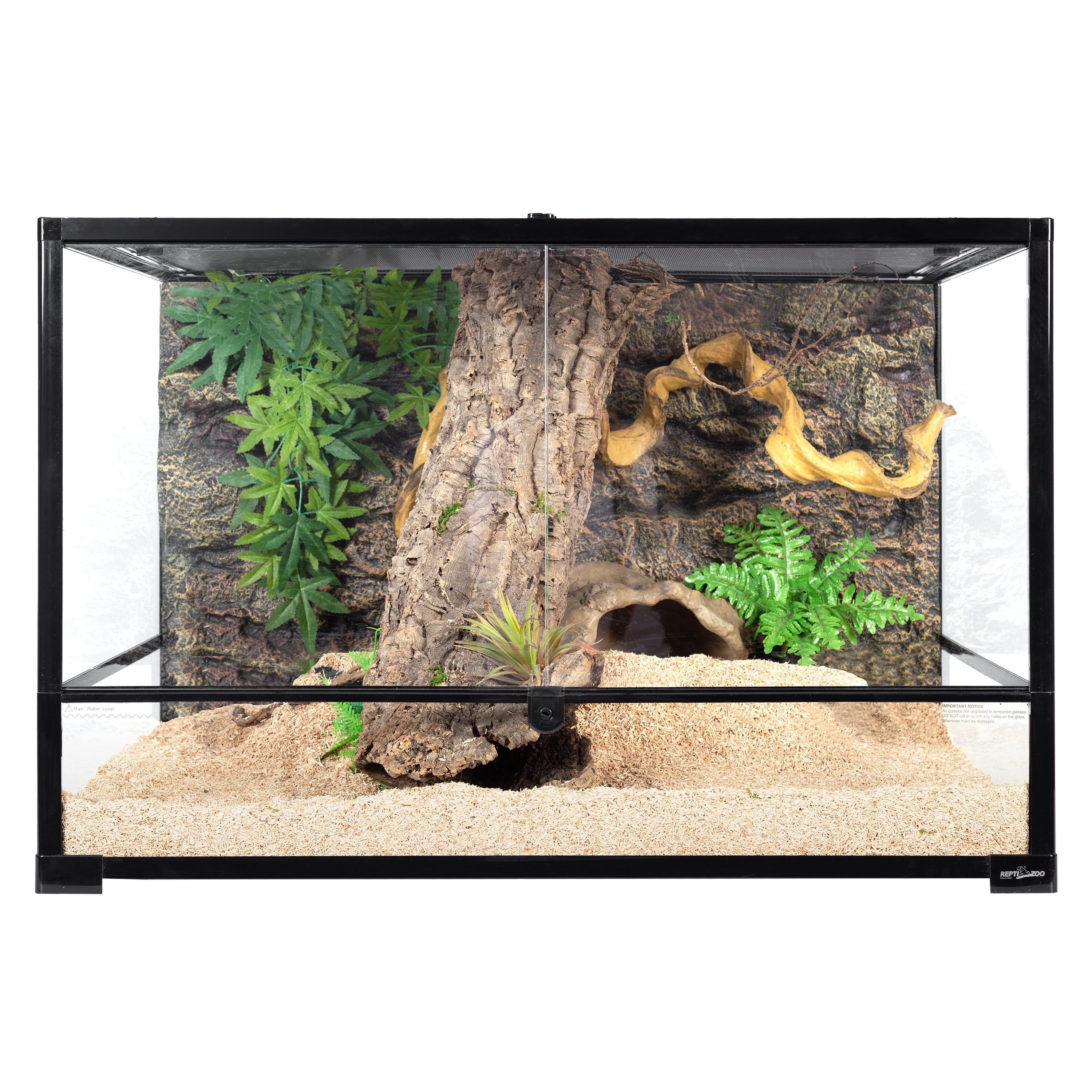 REPTIZOO Extra-Deep Full Tempered Glass Reptile Terrarium, 36L x 24W x ...