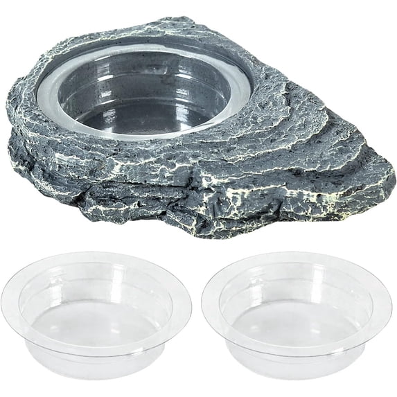 REPTIZOO Reptile Magnetic Feeder Ledge, Single Bowl Reptile Food Dish ...