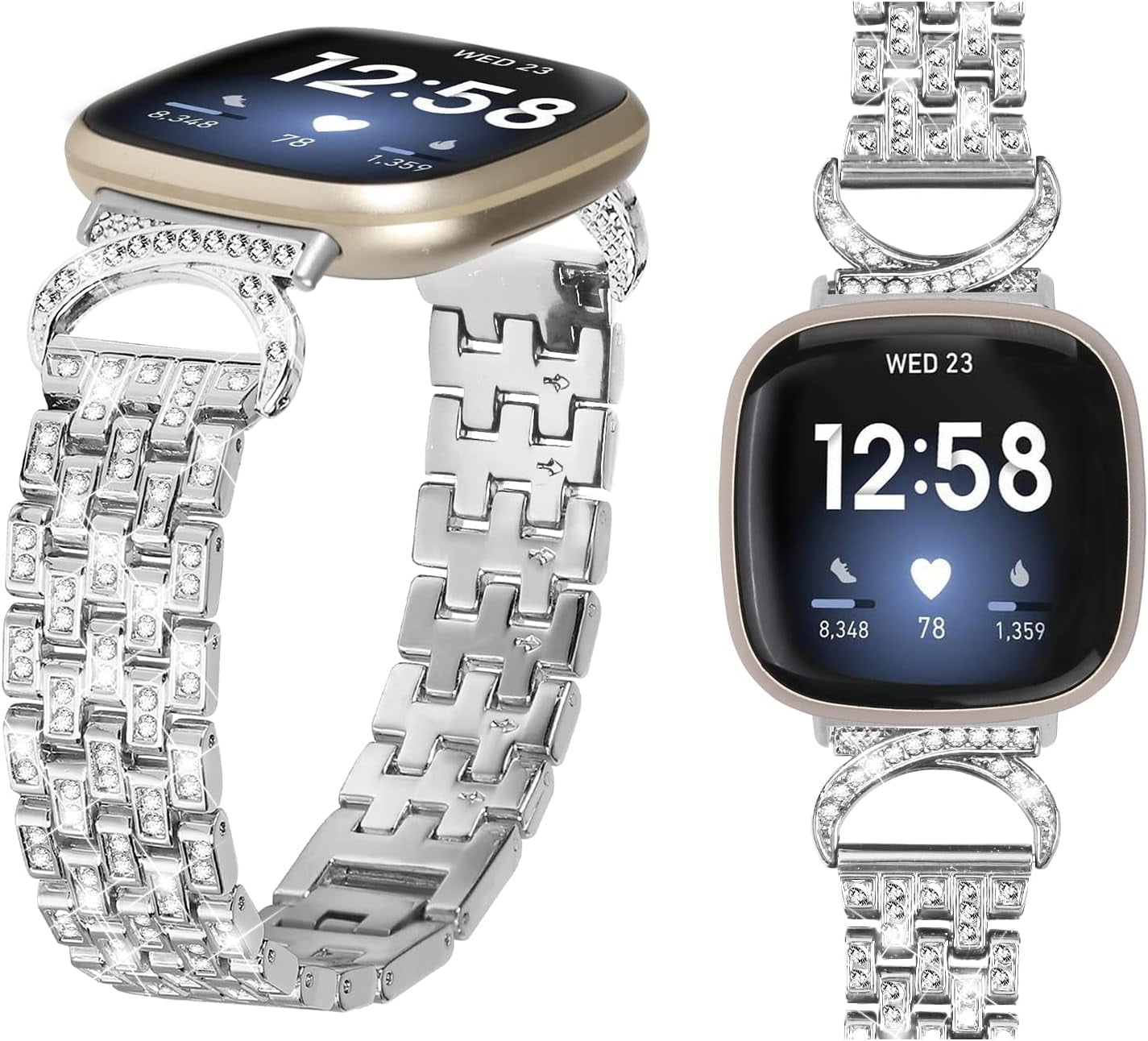 REQO Bling Bands Compatible with Fitbit Versa 4/Sense 2/Versa 3/Sense ...