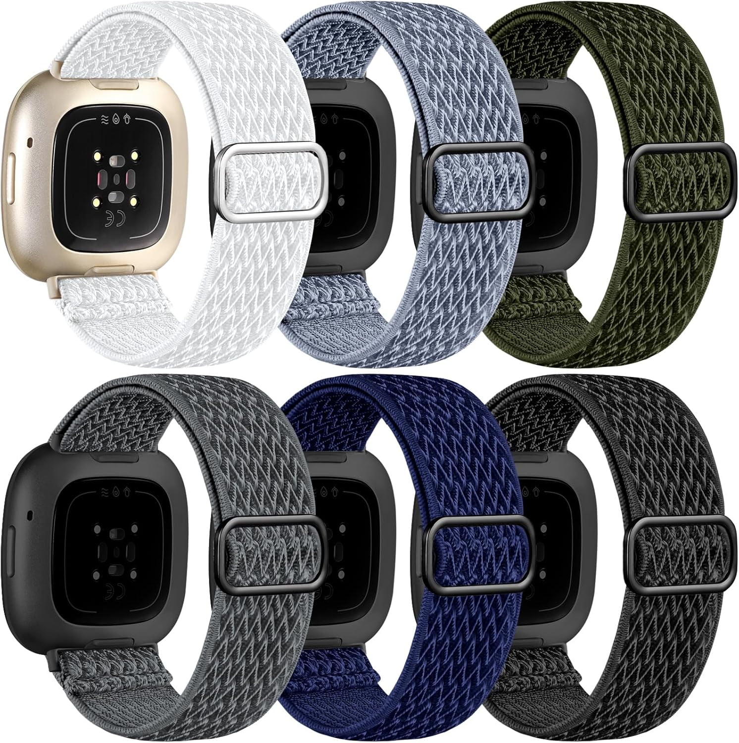REQO Compatible with Fitbit Sense 2 Bands/Sense/Versa 3/Versa 4 Bands ...