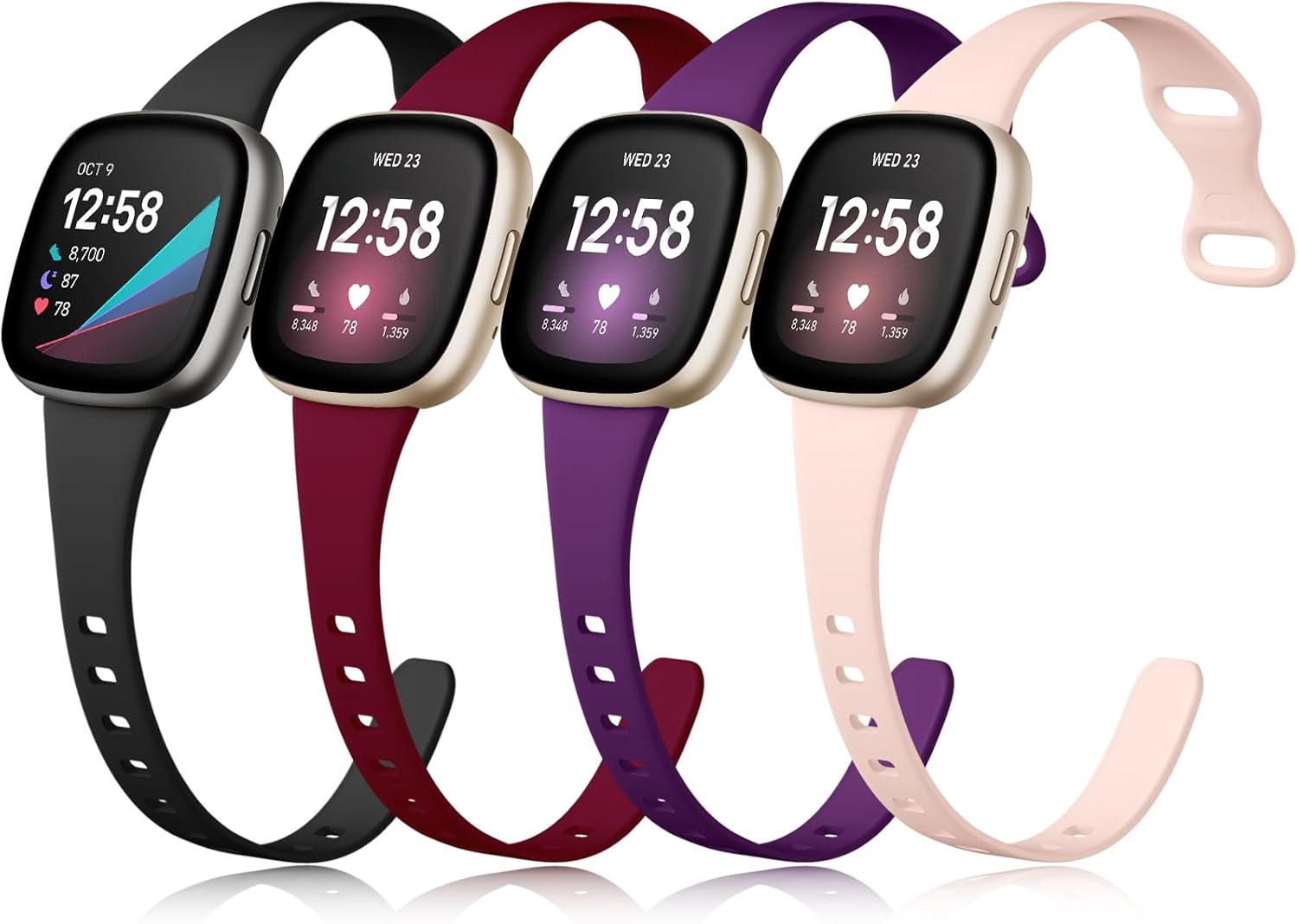 REQO Compatible with Fitbit Sense/Sense 2 Bands/Versa 4/ Versa 3 Bands ...