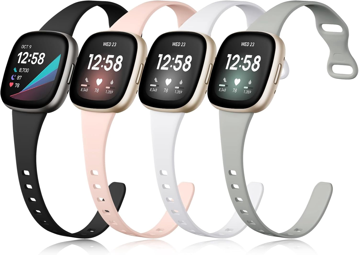 REQO Compatible with Fitbit Versa 4/ Versa 3 Bands/Sense 2/ Sense Bands ...