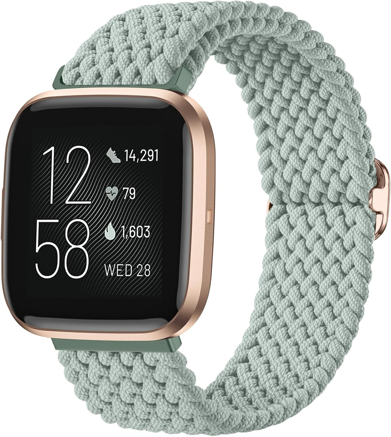REQO Compatible Fitbit Versa Bands, Braided Stretchy Bracelet ...