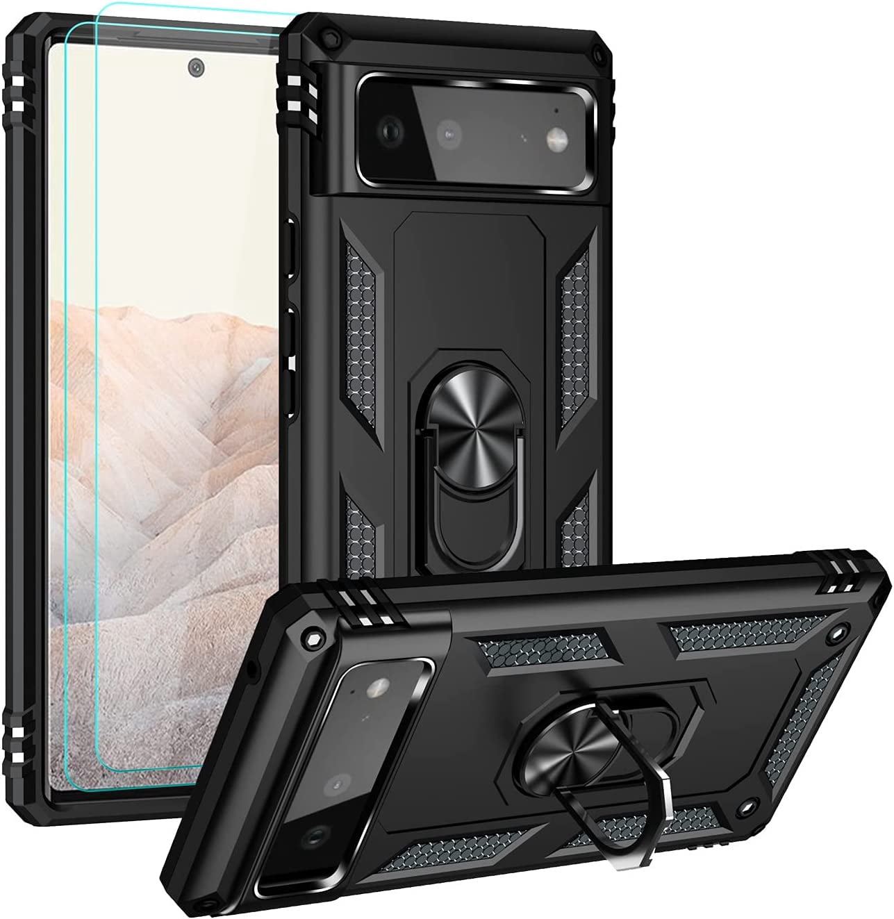 REQO Designed for Google Pixel 6 Case with HD Screen Protectors ...