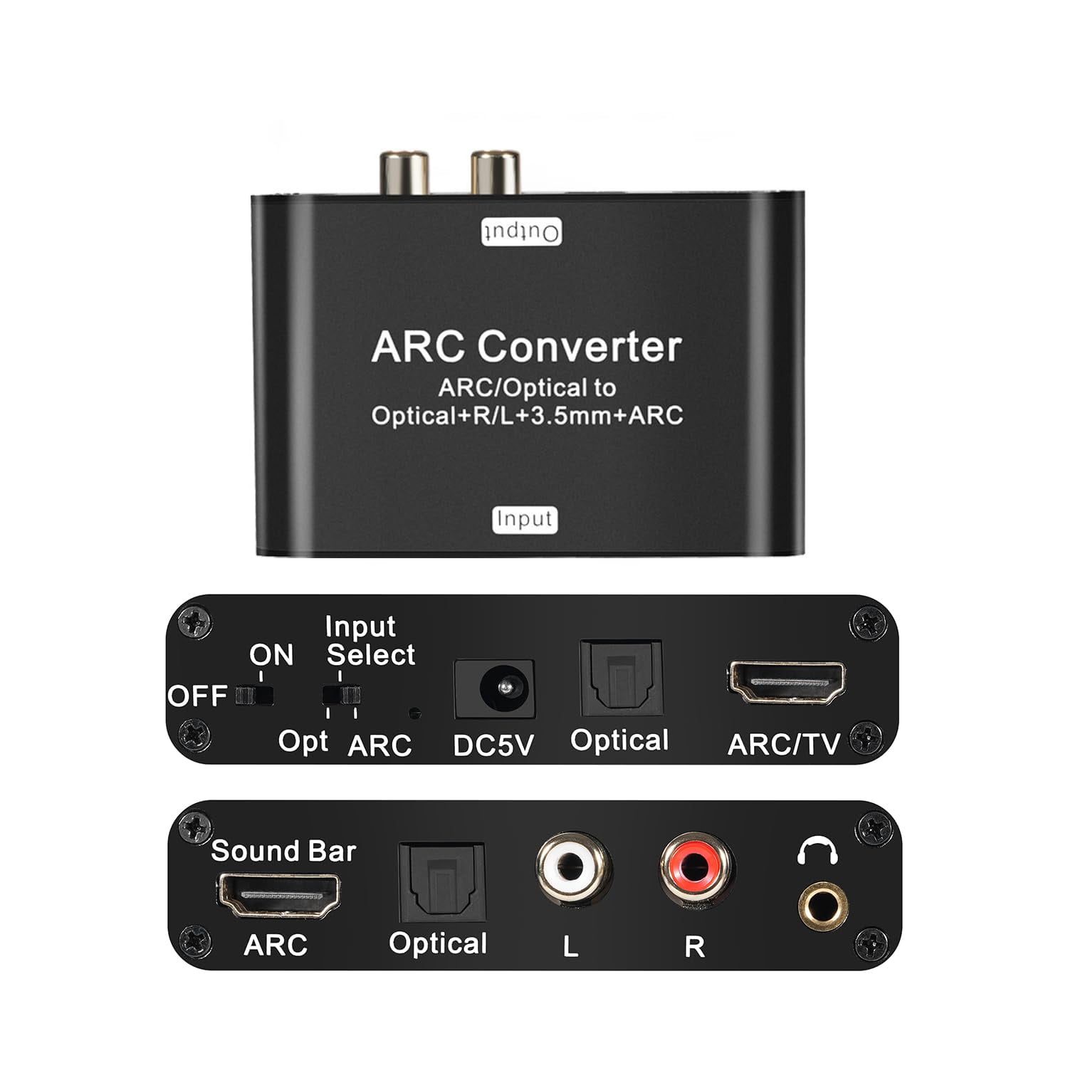 REQO HDMI ARC Audio Extractor with Digital Optical Stereo Audio RCA L/R ...