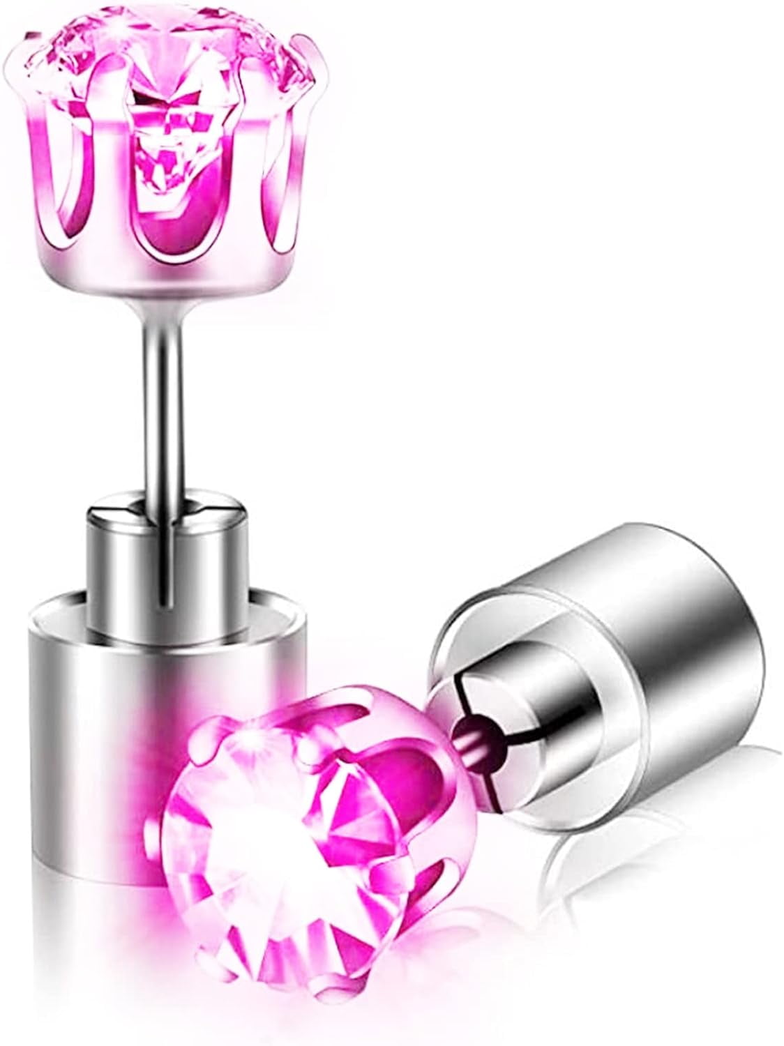 REQO LED Earrings, Shiny Glowing LED Lighting Up Stylish Earring Studs ...