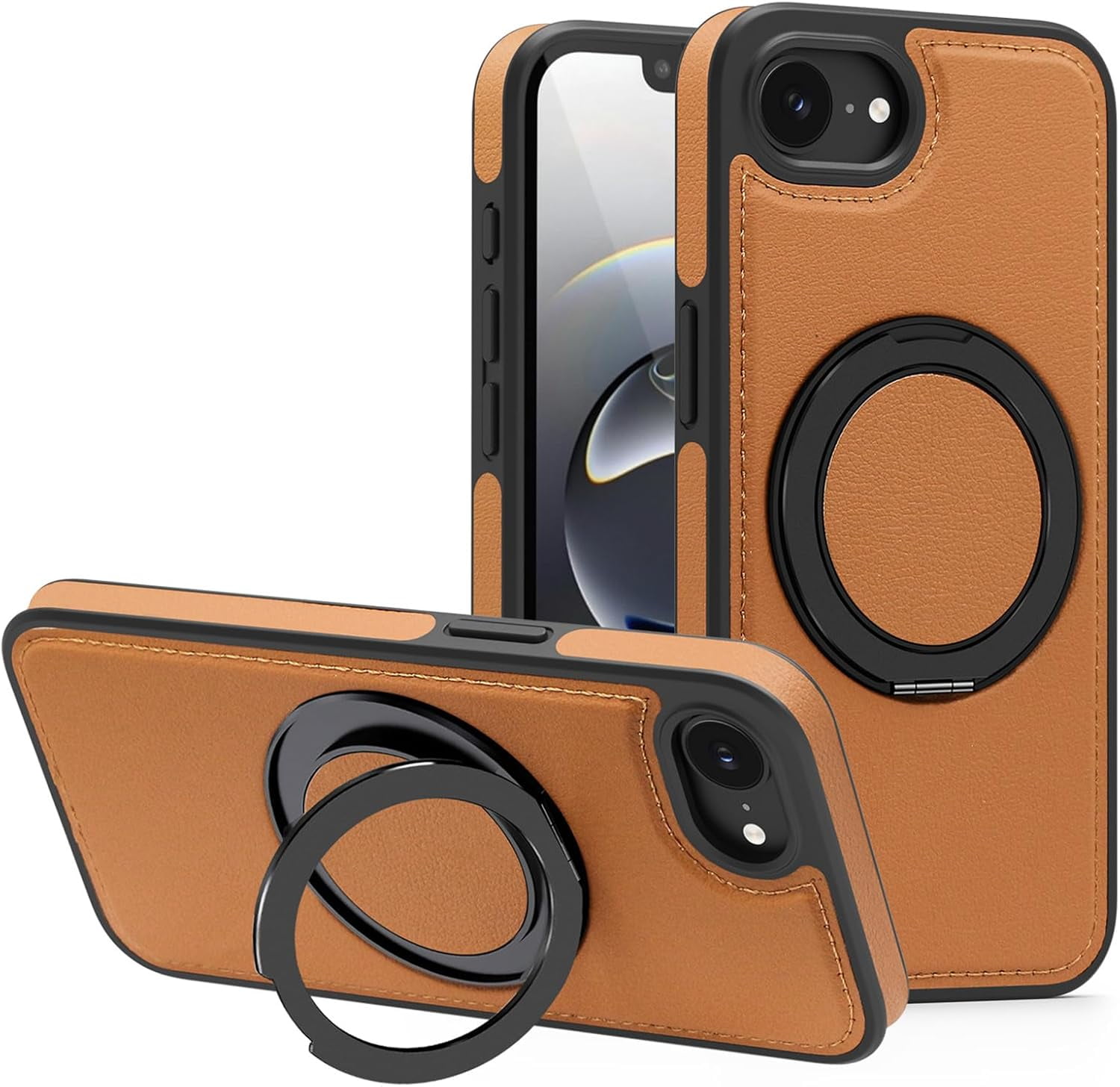 REQO Magnetic Case for iPhone 16E/SE4, Slim Business Leather Cover with ...