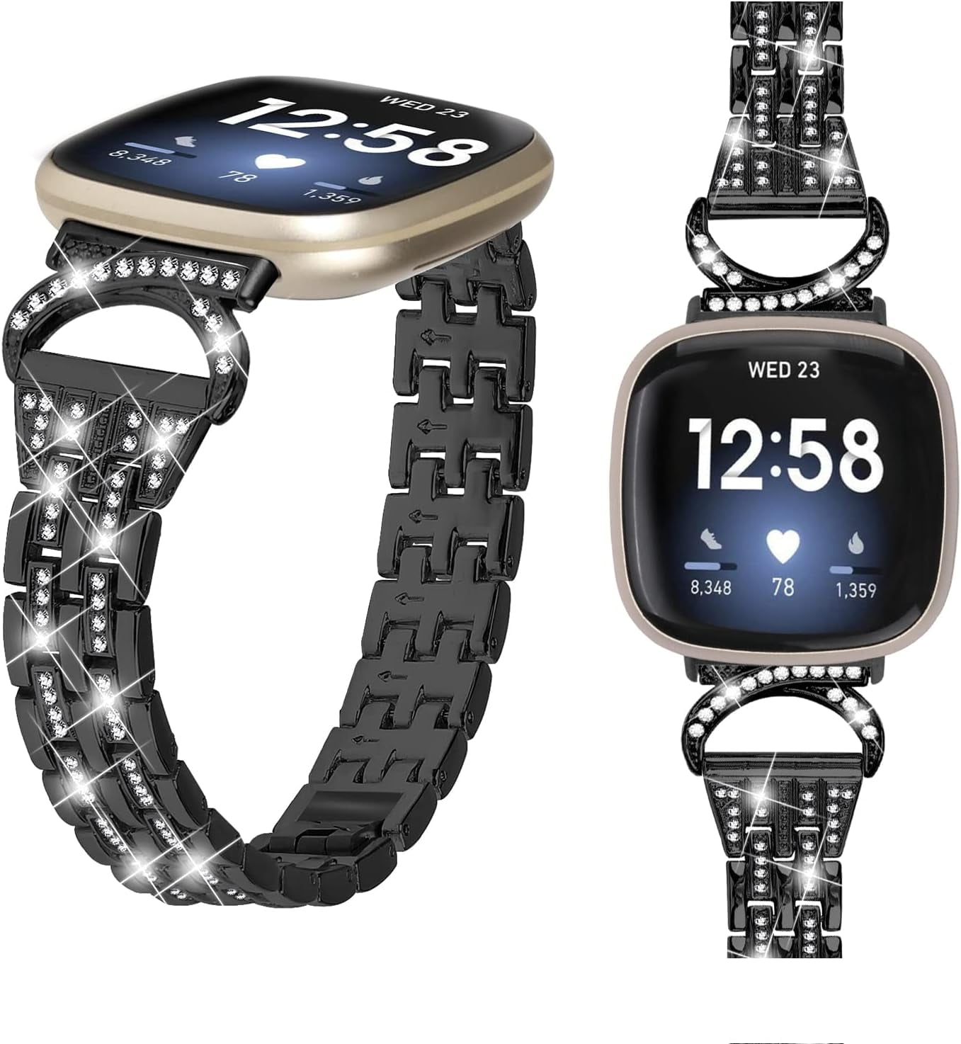REQO Metal Bands Compatible with Fitbit Sense 2/Sense/Versa 4/Versa 3 ...