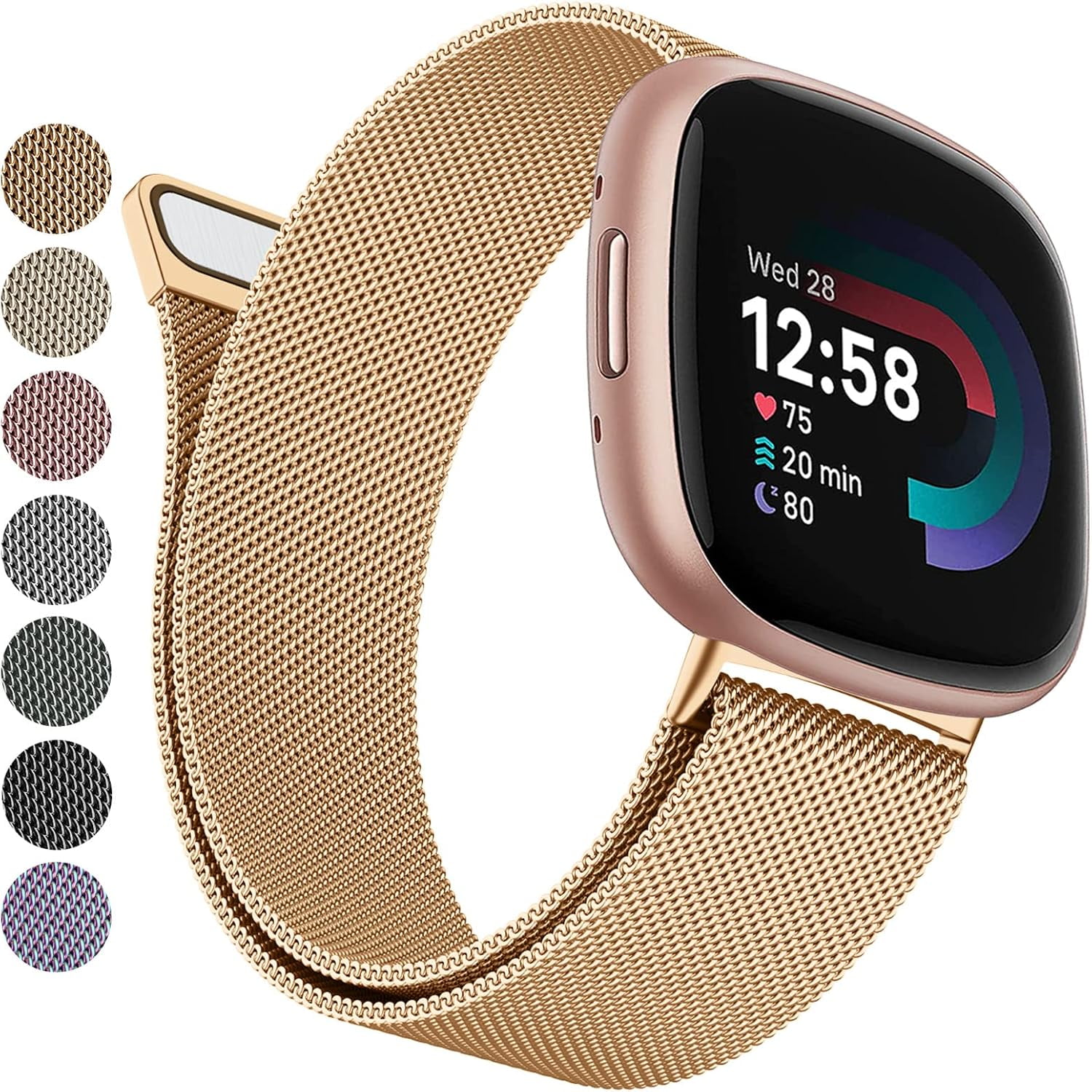 REQO Metal Bands Compatible with Fitbit Versa 3/Versa 4/Fitbit Sense ...