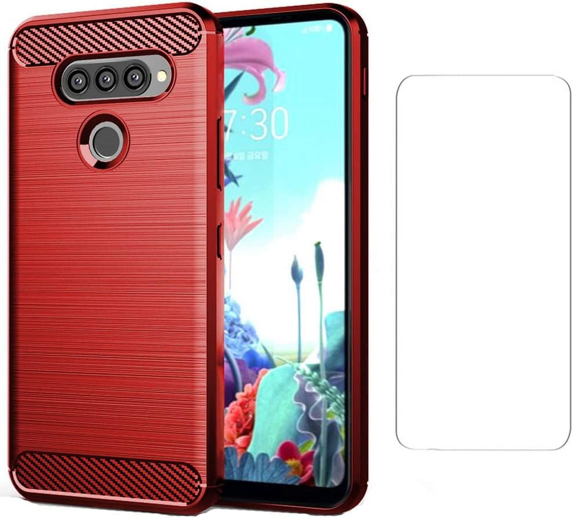 REQO Phone Case for LG Q70 with Tempered Glass Screen Protector Cover ...