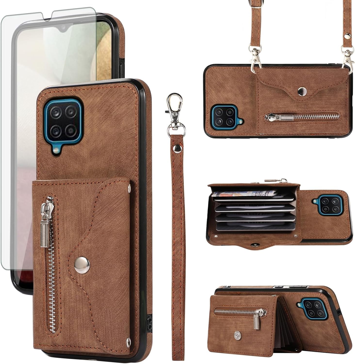 REQO Phone Case for Samsung Galaxy A12/M12 Wallet Cover with Tempered ...