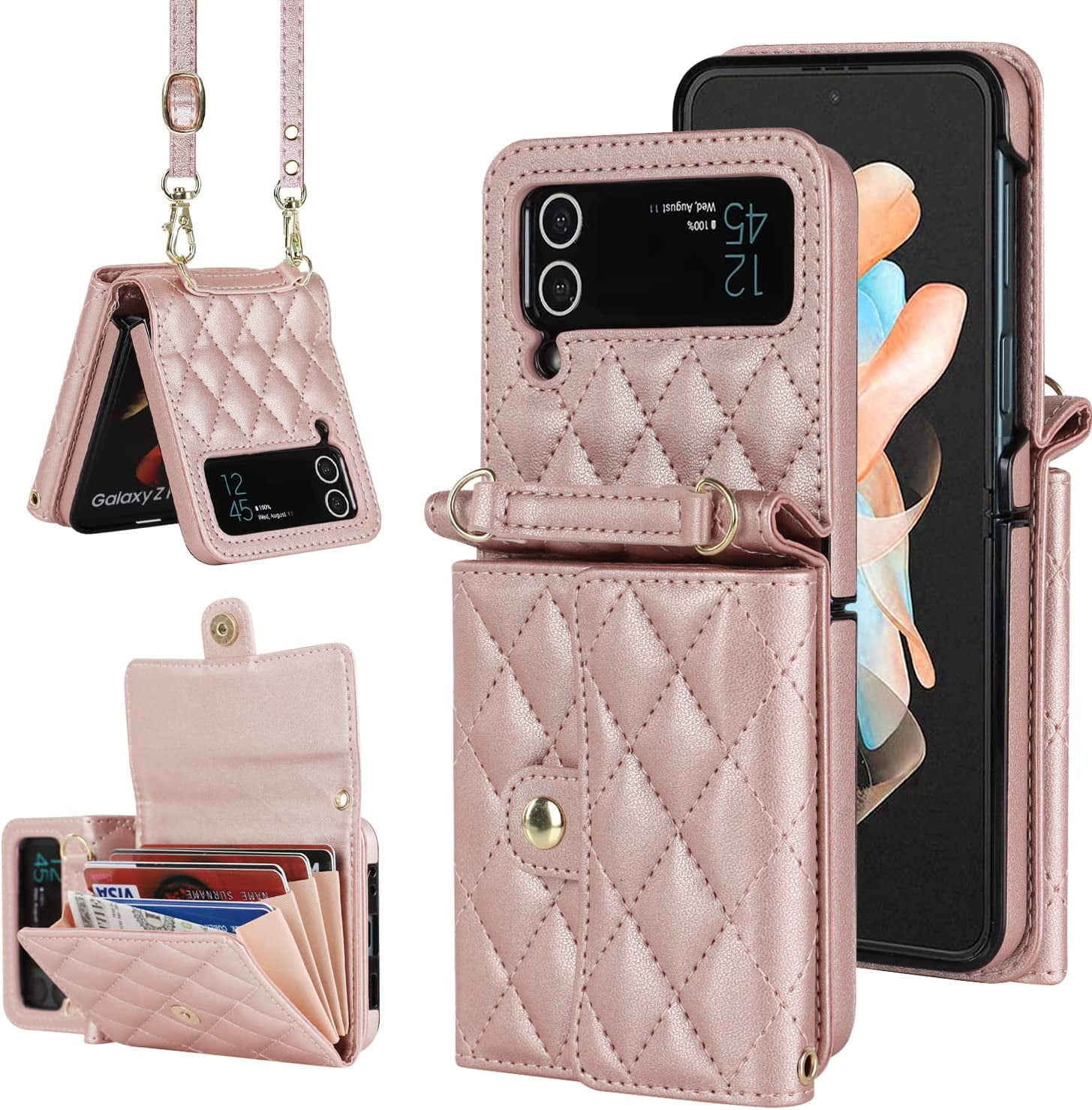 REQO Phone Case for Samsung Galaxy Z Flip 3 5G 2021 Wallet Cover with ...