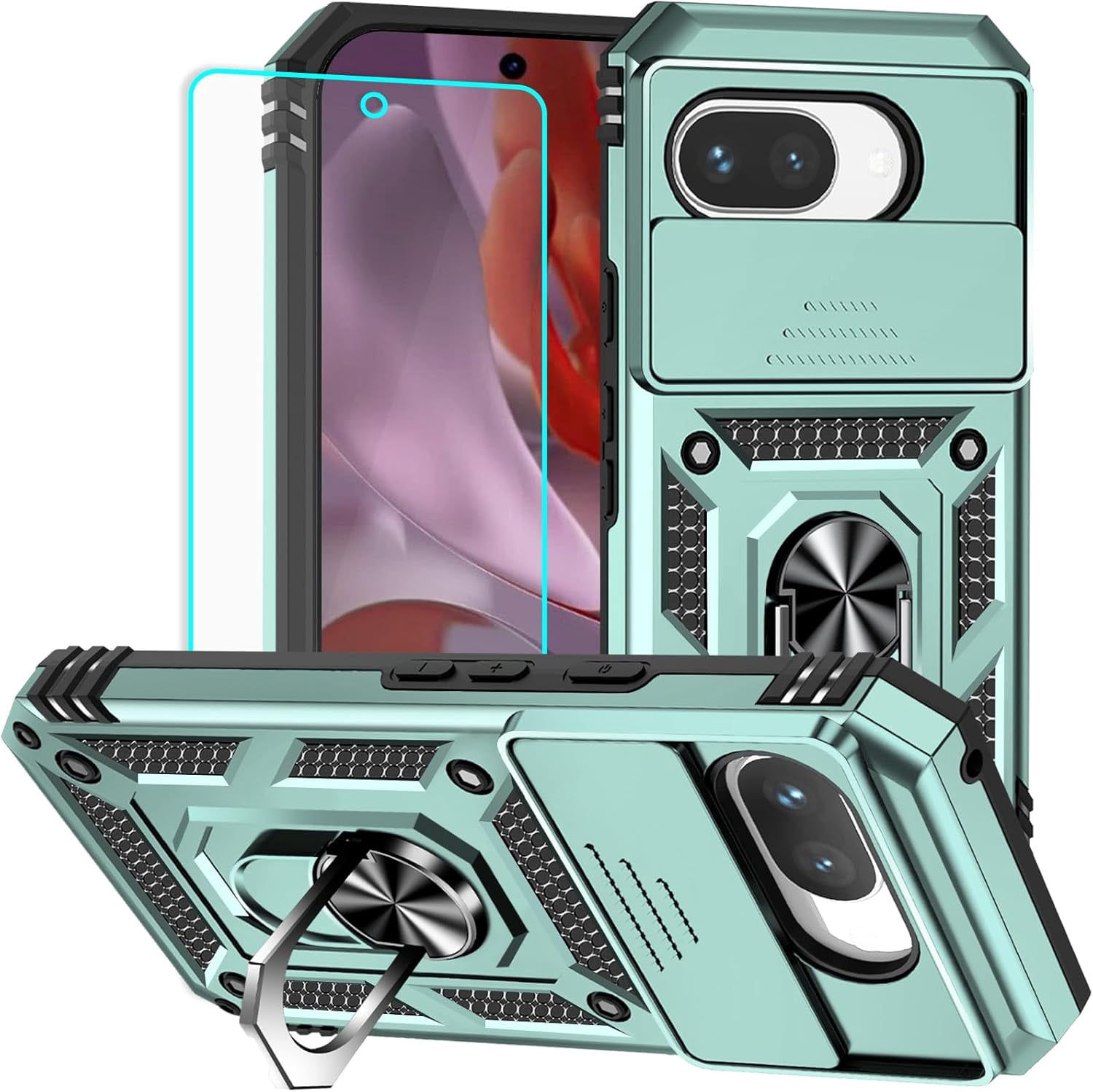 REQO for Pixel 9A Case, Google Pixel 9A Case with Screen Protector ...