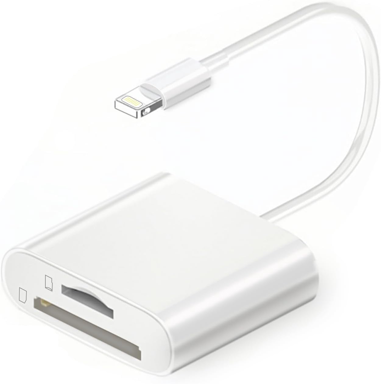 REQO SD Card Reader for iPhone Lightning Camera Adapter Dual Slot Micro ...