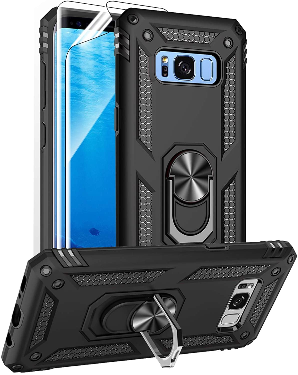 REQO for Samsung Galaxy S8 Case with HD Screen Protectors (NOT fit S8 ...