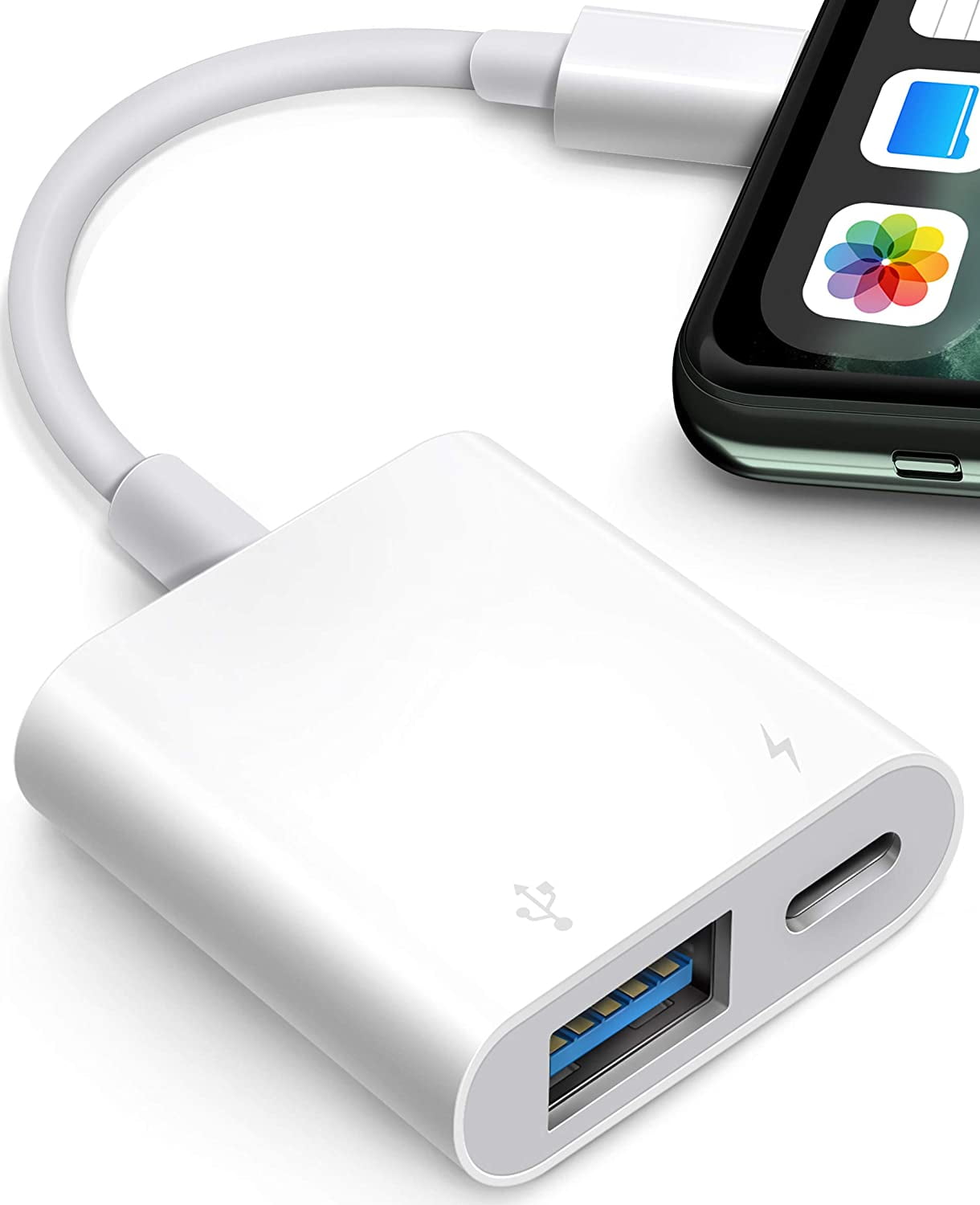 REQO USB Adapter for iPhone/iPad, LᎥghtnᎥng to USB Female OTG Adpater ...