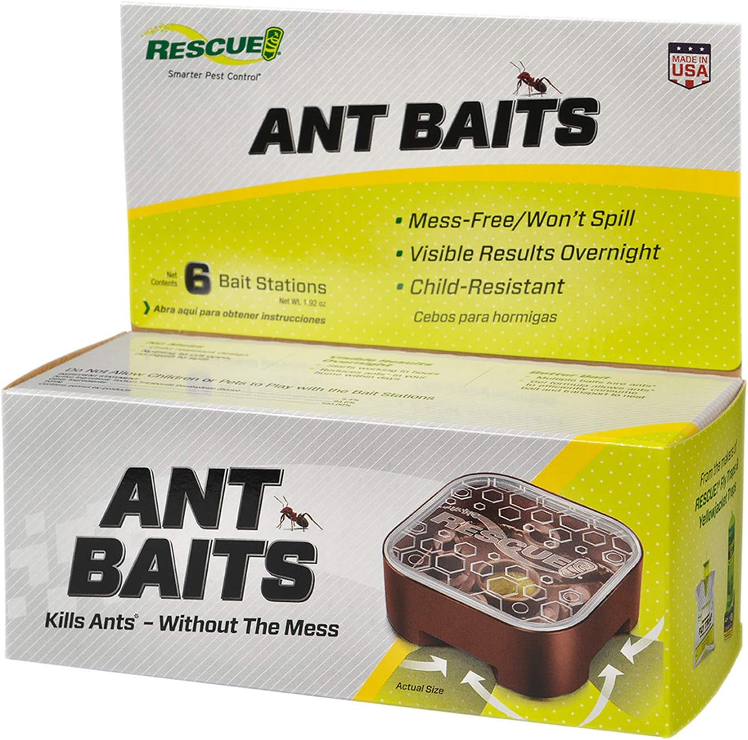 RESCUE! Sugar Ant Bait Gel, Indoor 6 Bait Stations Trap - Walmart.com