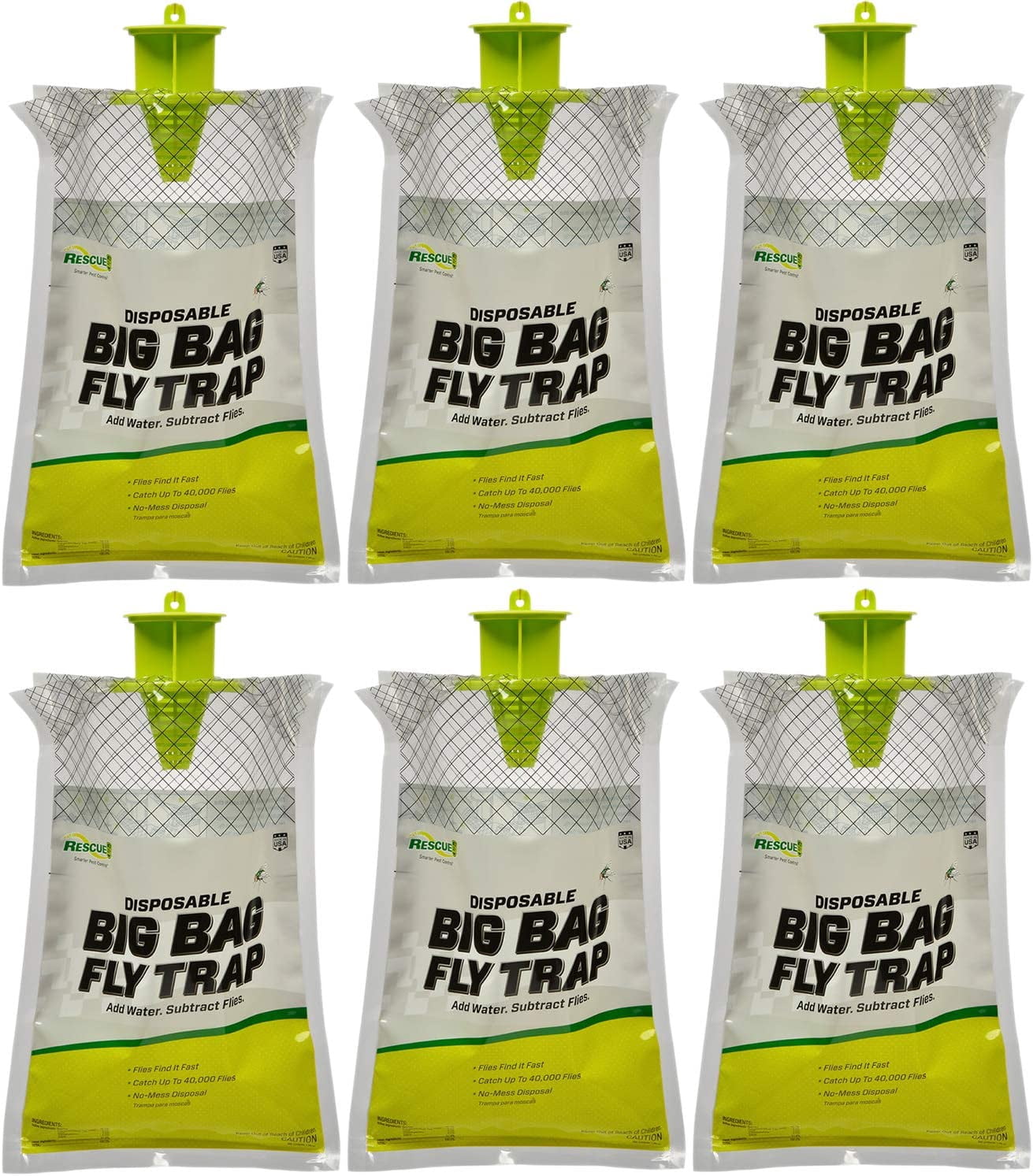 RESCUE! Big Bag Fly Trap – Disposable, Outdoor Use - 6 Traps - Walmart.com