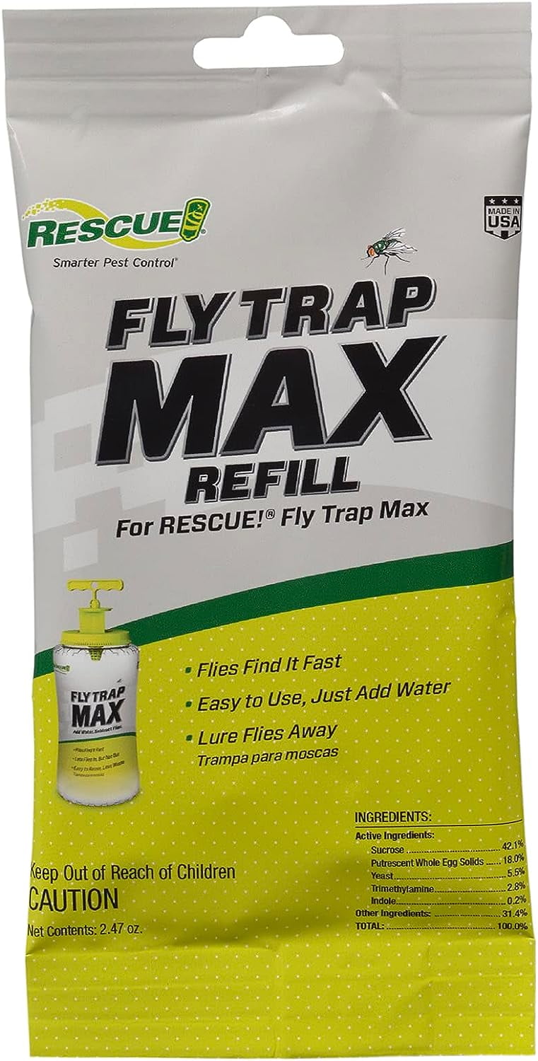 RESCUE! Fly Trap Max Refill, Large Outdoor Use, House Fly Attractant ...