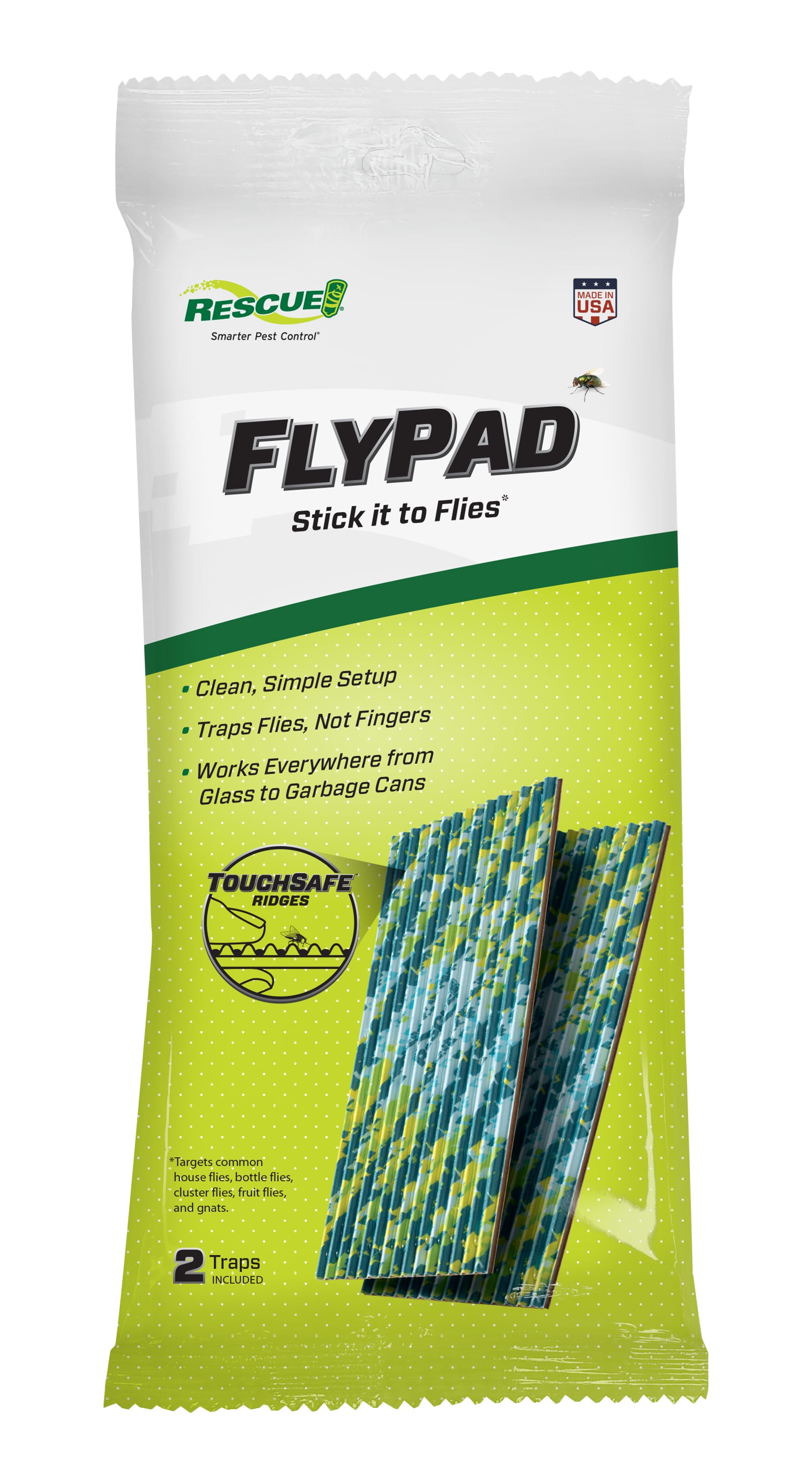 RESCUE! FlyPad Stick Fly Traps for Indoor & Outdoor Use, 1 Pack (2 ...