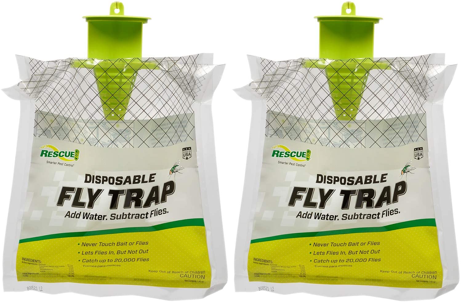 RESCUE! Outdoor Disposable Hanging Fly Trap - 2 Traps - Walmart.com