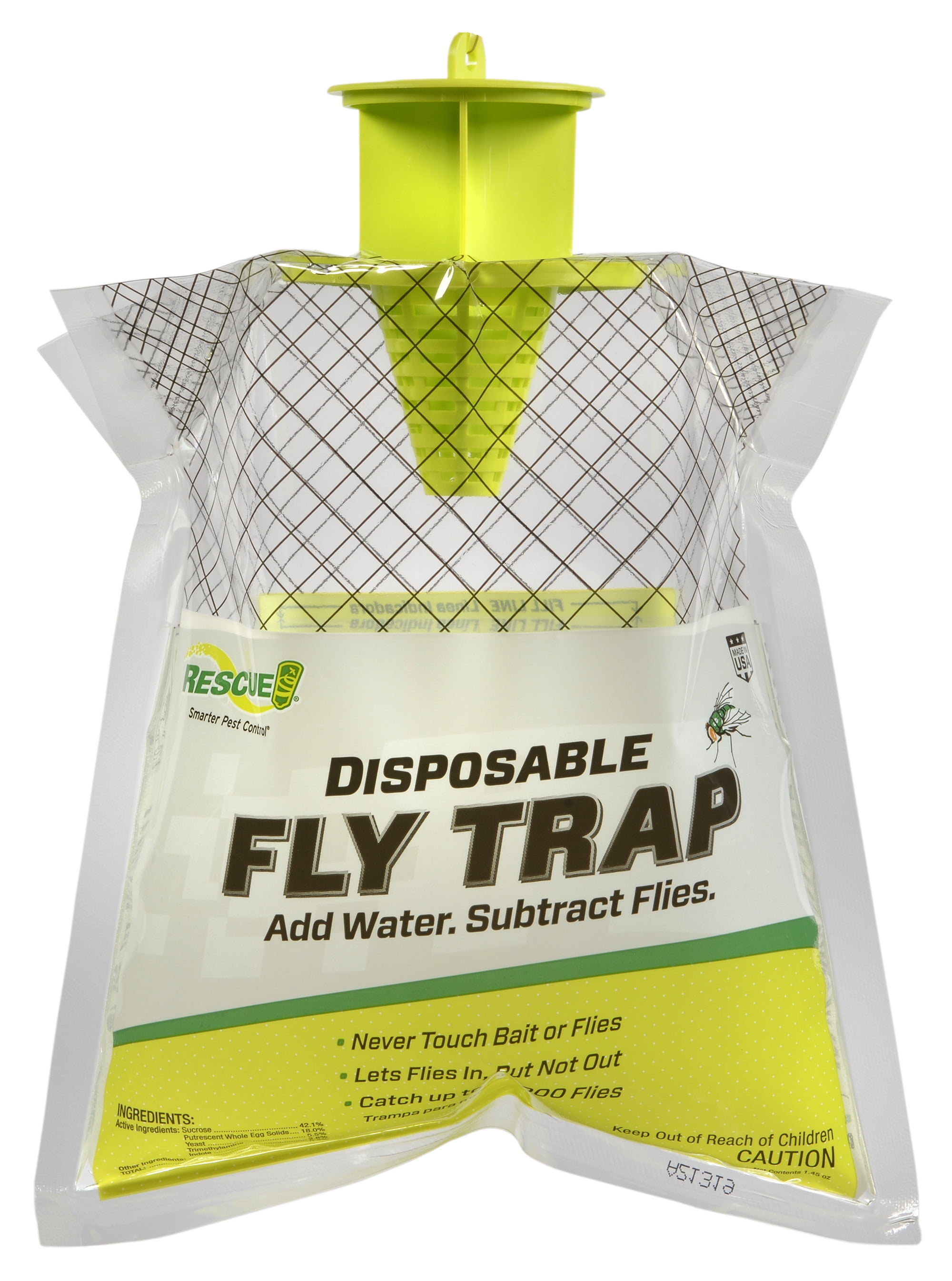 RESCUE! Outdoor Disposable Hanging Fly Trap, 1 Resin Trap - Walmart.com