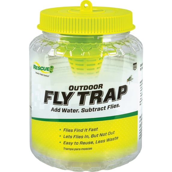 Rescue Outdoor Reusable Fly Trap, Large Capacity, Fly Trap Refill ...