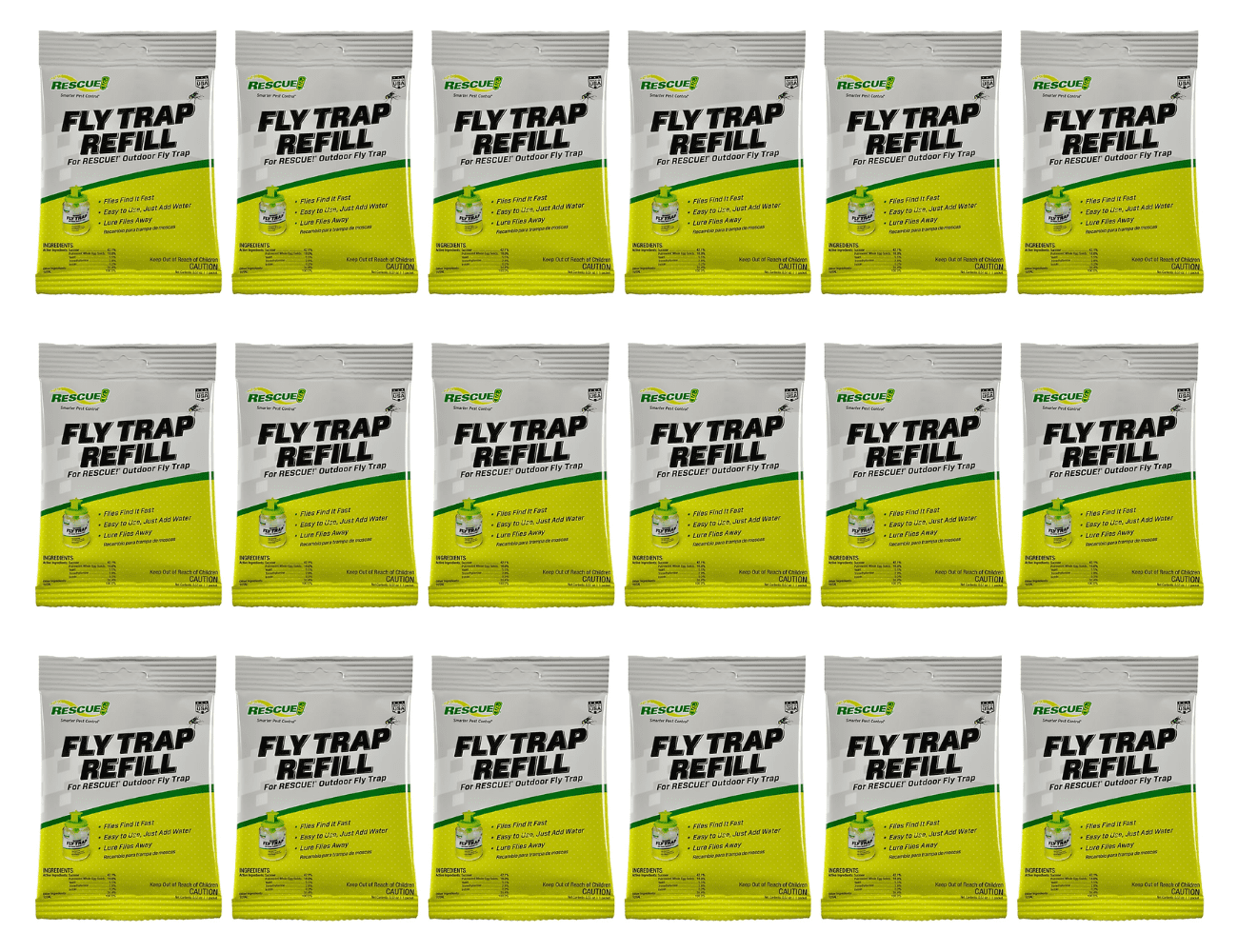 RESCUE! Outdoor Use Reusable Fly Trap Refill - Attracts Common Nuisance ...