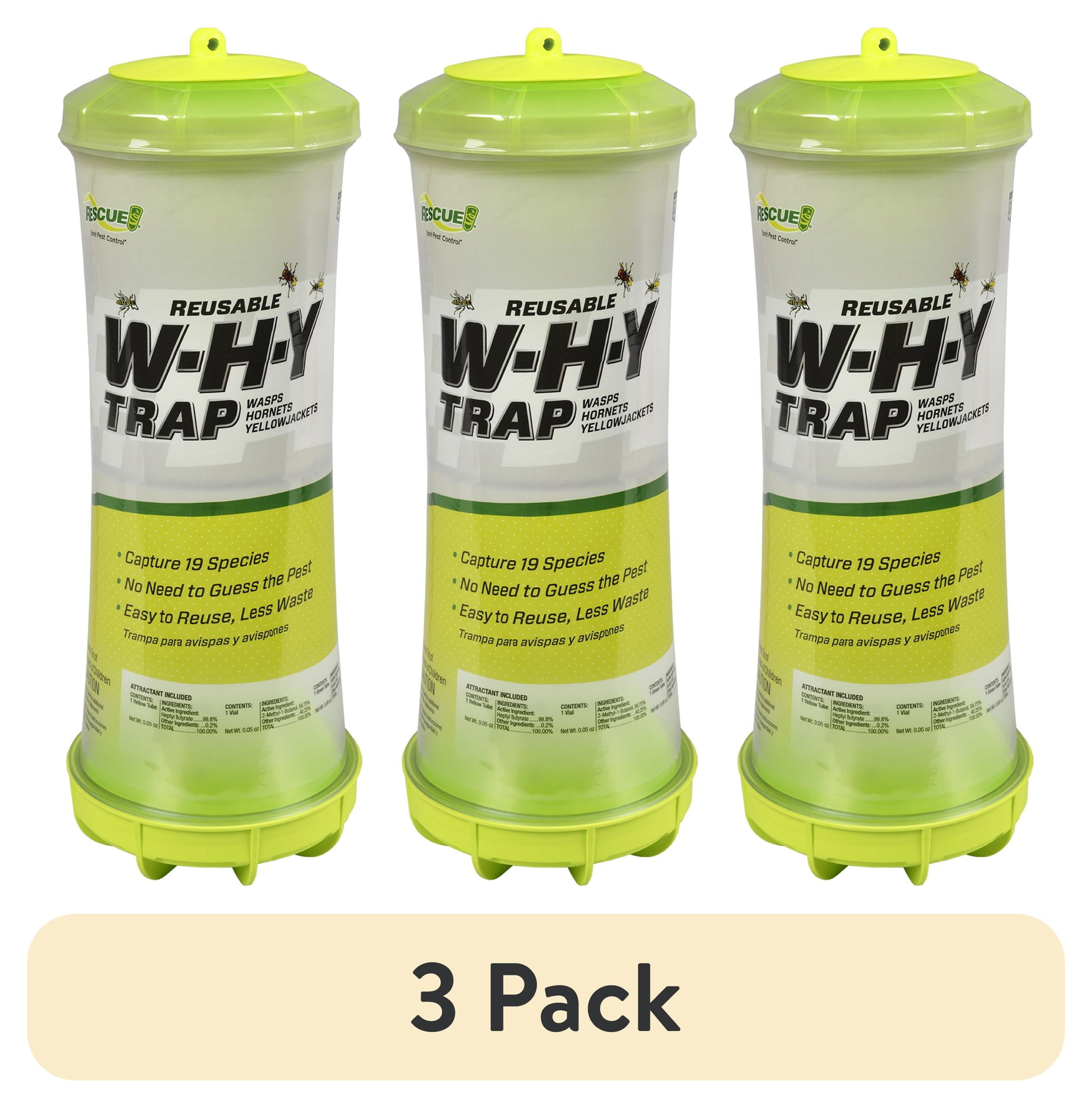 (3 pack) RESCUE! Outdoor Reusable W•H•Y Trap for Wasps, Hornets, and ...