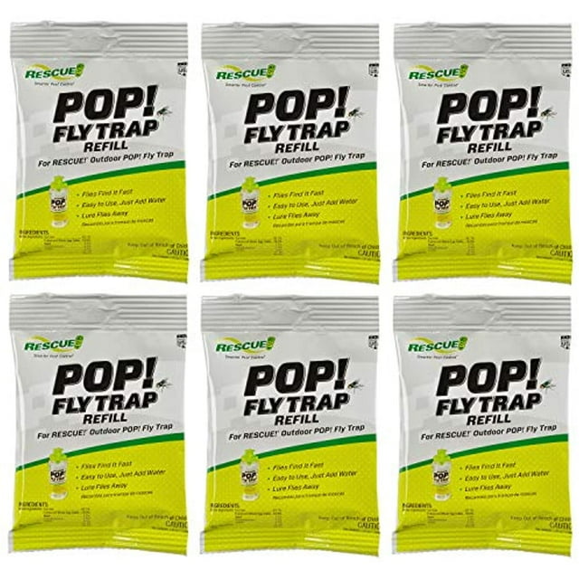 RESCUE! POP! Water Lure Fly Trap Bait Refill – For Outdoor Use – 6 Pack ...