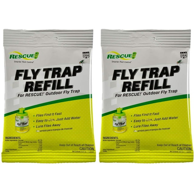 RESCUE! Attractant Refill for Reusable Fly Trap - Outdoor Use, 2 Pack ...