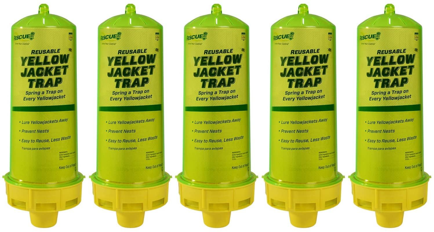 RESCUE! Reusable Yellowjacket Trap - 5 Pack, Effective, Non-Toxic ...