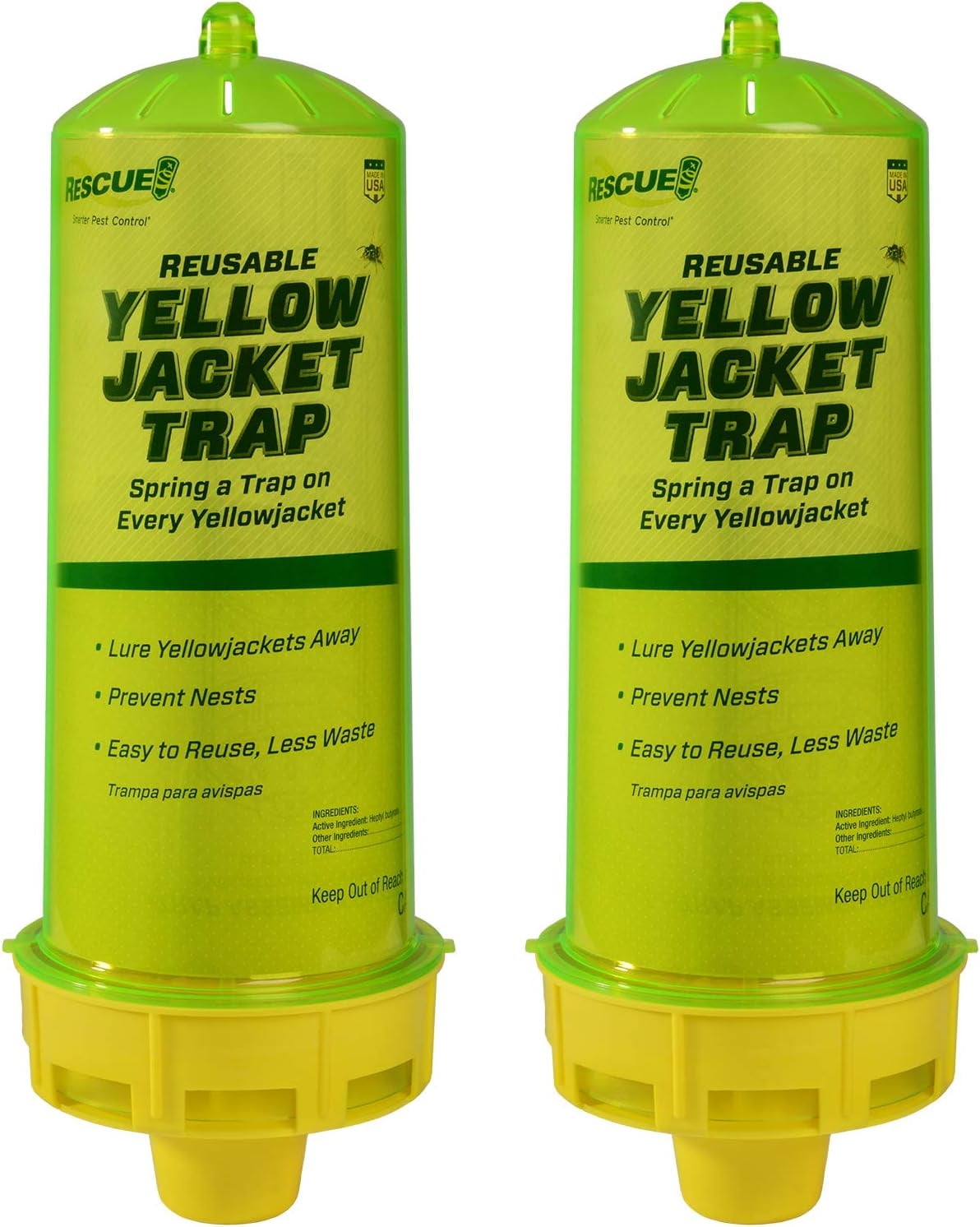 RESCUE! Reusable Yellowjacket Trap – Includes Attractant - 2 Traps ...