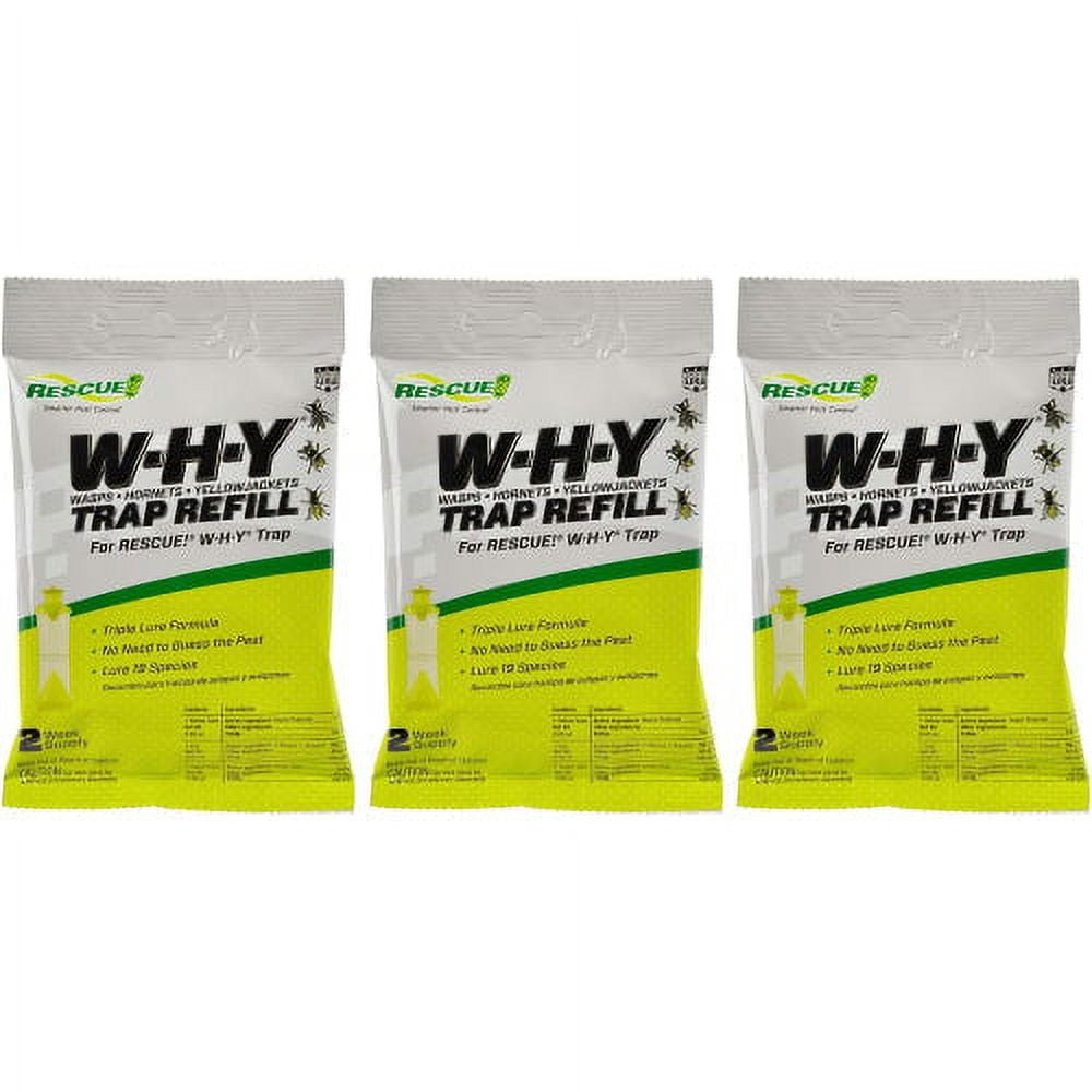 RESCUE! WHY Trap Attractant Refill for Wasp Hornet Yellowjacket, 2-WK ...