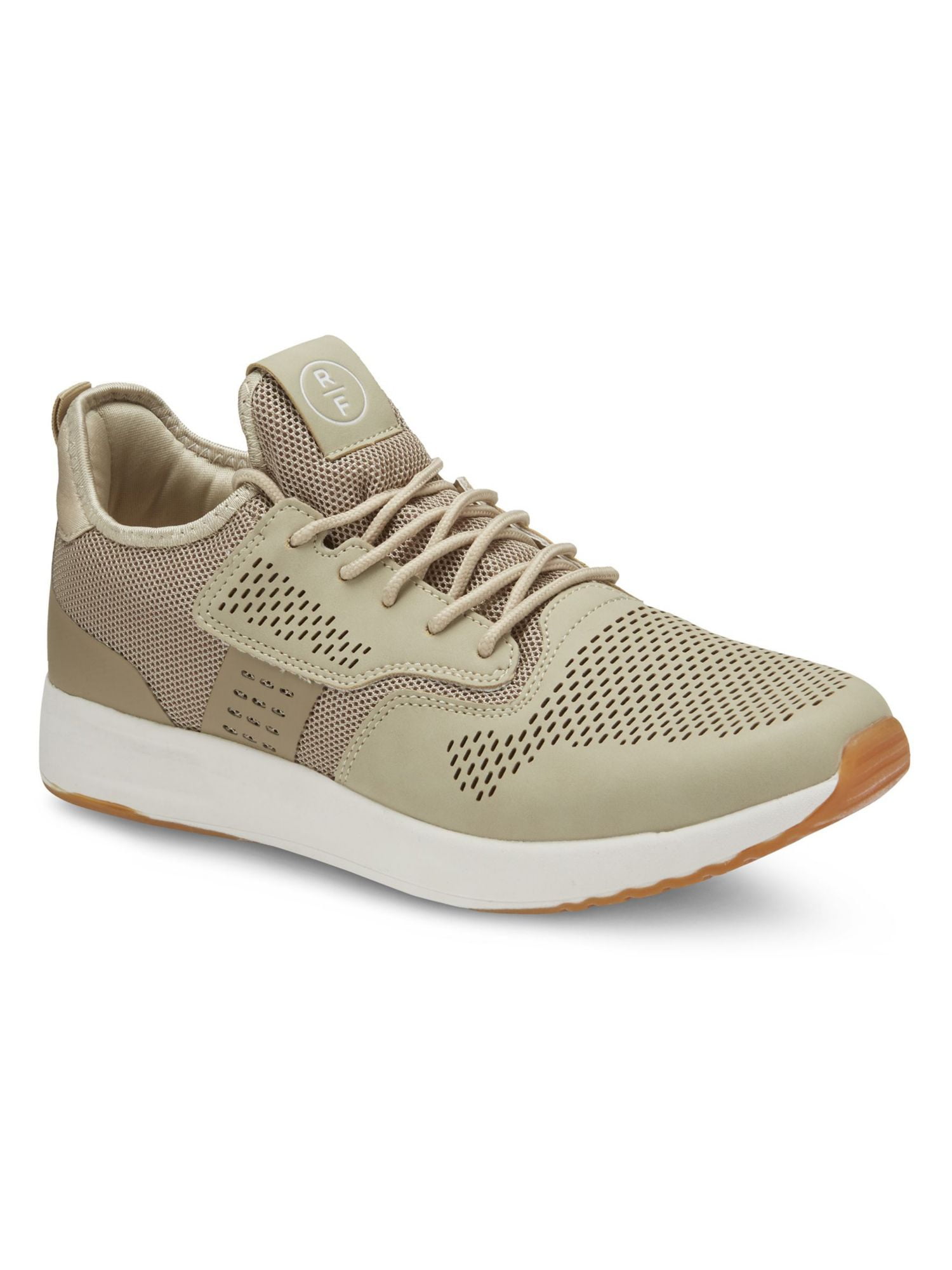 RESERVED FOOTWEAR Mens Beige Mixed Media Lightweight Heel Pull-Tab ...