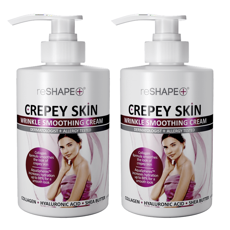 RESHAPE Crepey Skin Repair Body Lotion for Reducing Wrinkles and Signs of Aging 15 fl oz Pack of 2 Walmart