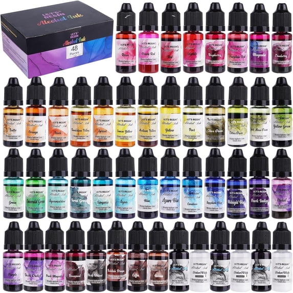 LET'S RESIN 48pcs Concentrated Dye Set, Vibrant Resin-Based Color for ...