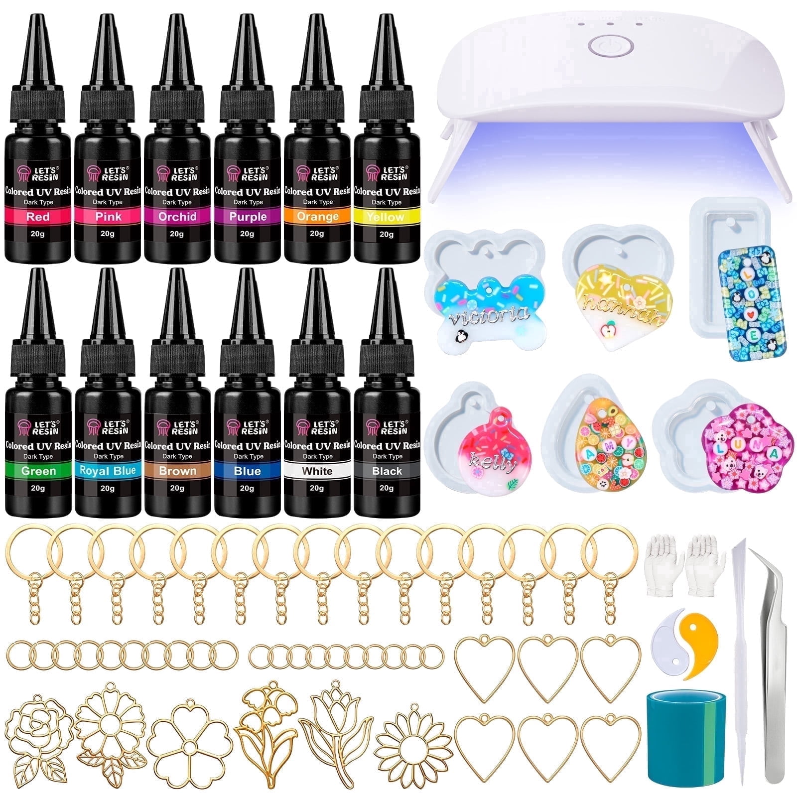LET'S RESIN All-In-One Keychain Making Kit, Jewelry Making Kit for ...