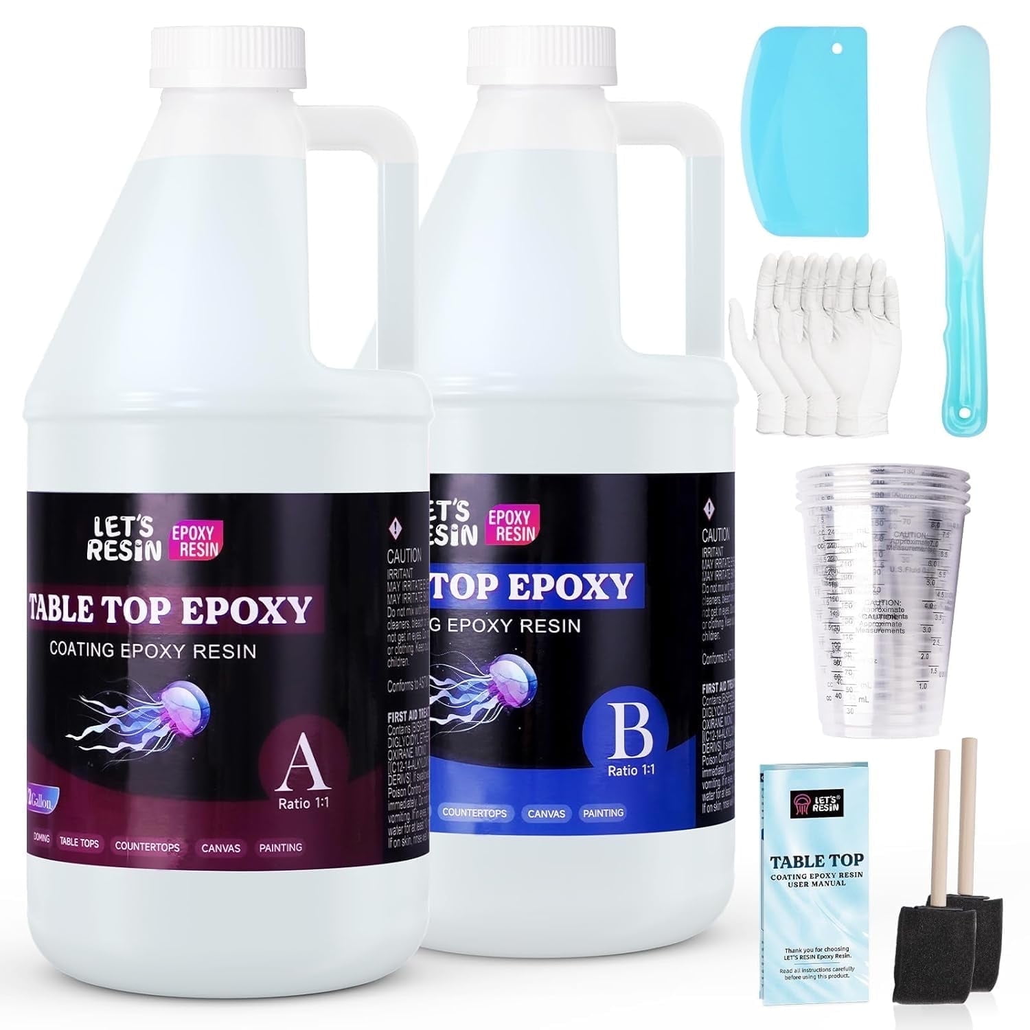 LET'S RESIN Epoxy Kit - 1 Gallon High Viscosity, Crystal Clear for ...