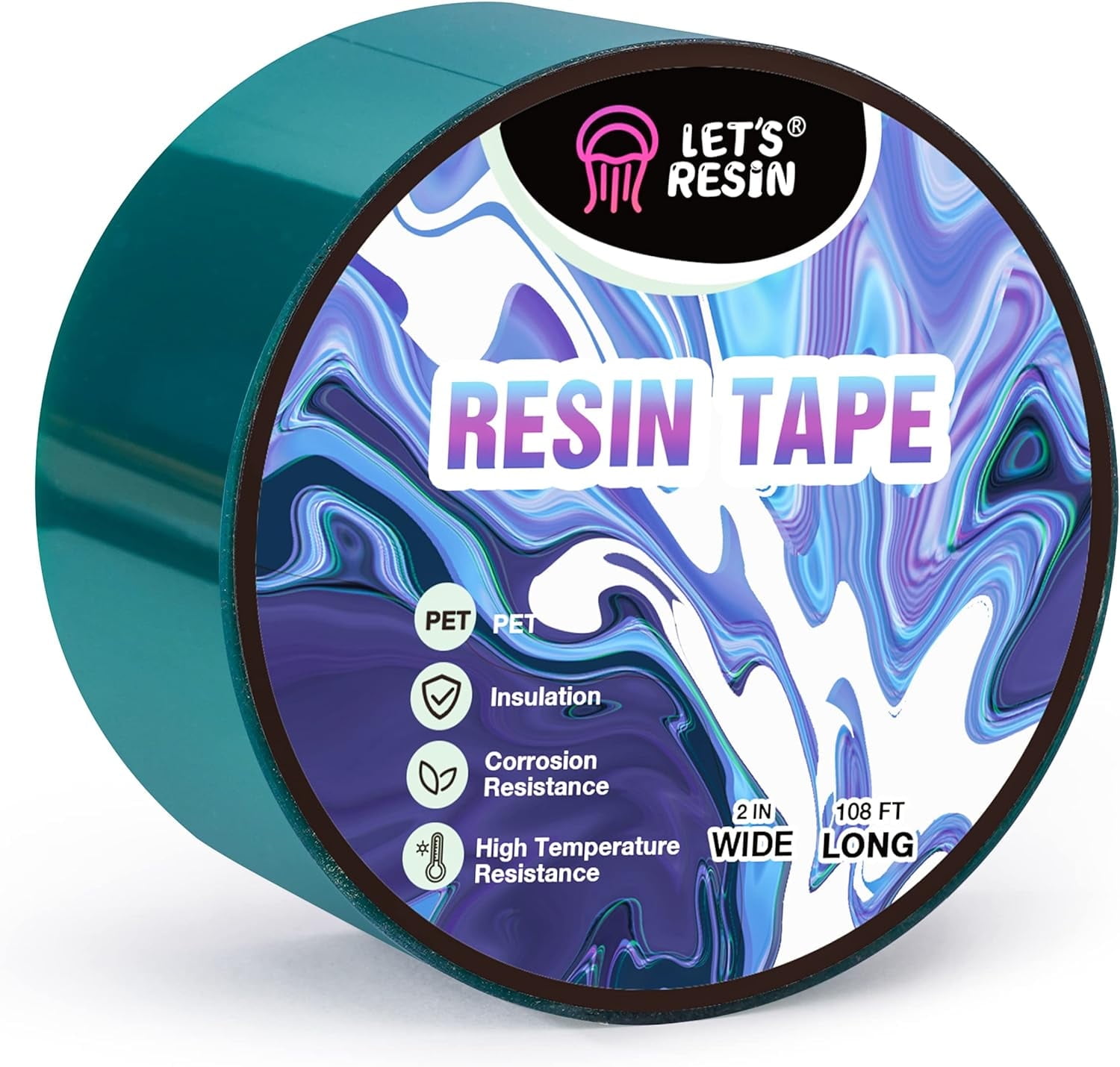 LET'S RESIN Resin Tape,2Inch Wide x 108FT Long Epoxy Tape,Thermal ...