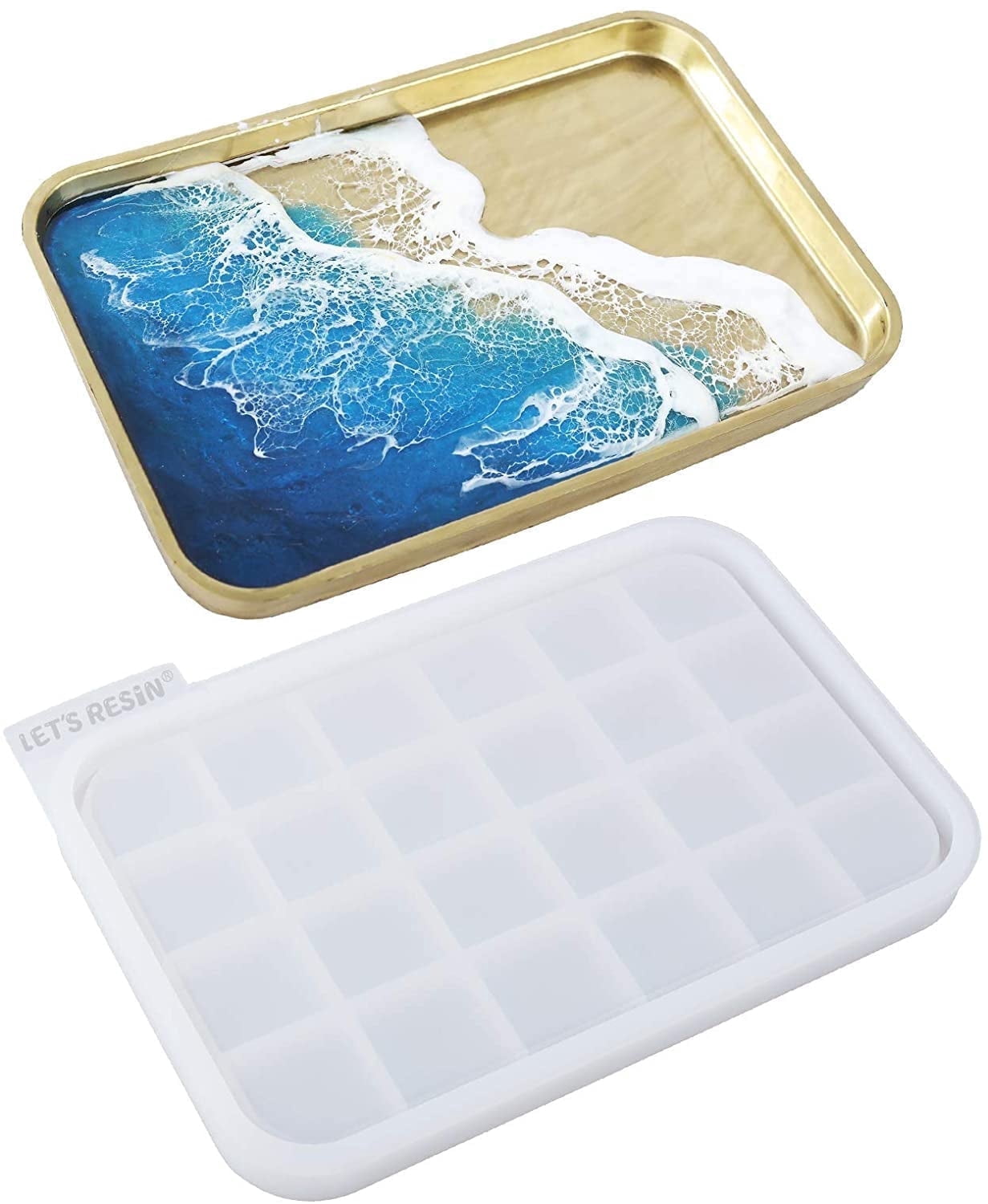 LET'S RESIN Resin Tray Mold,Rectangle Rolling Tray Molds for Resin ...