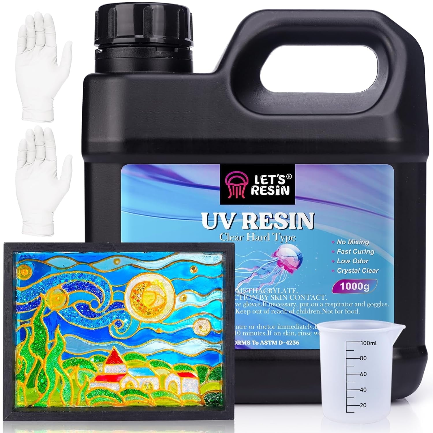 LET'S RESIN UV Resin Kit - 305g Low Viscosity, Quick-Cure & Low Shrinkage for Crafts & Casting ...