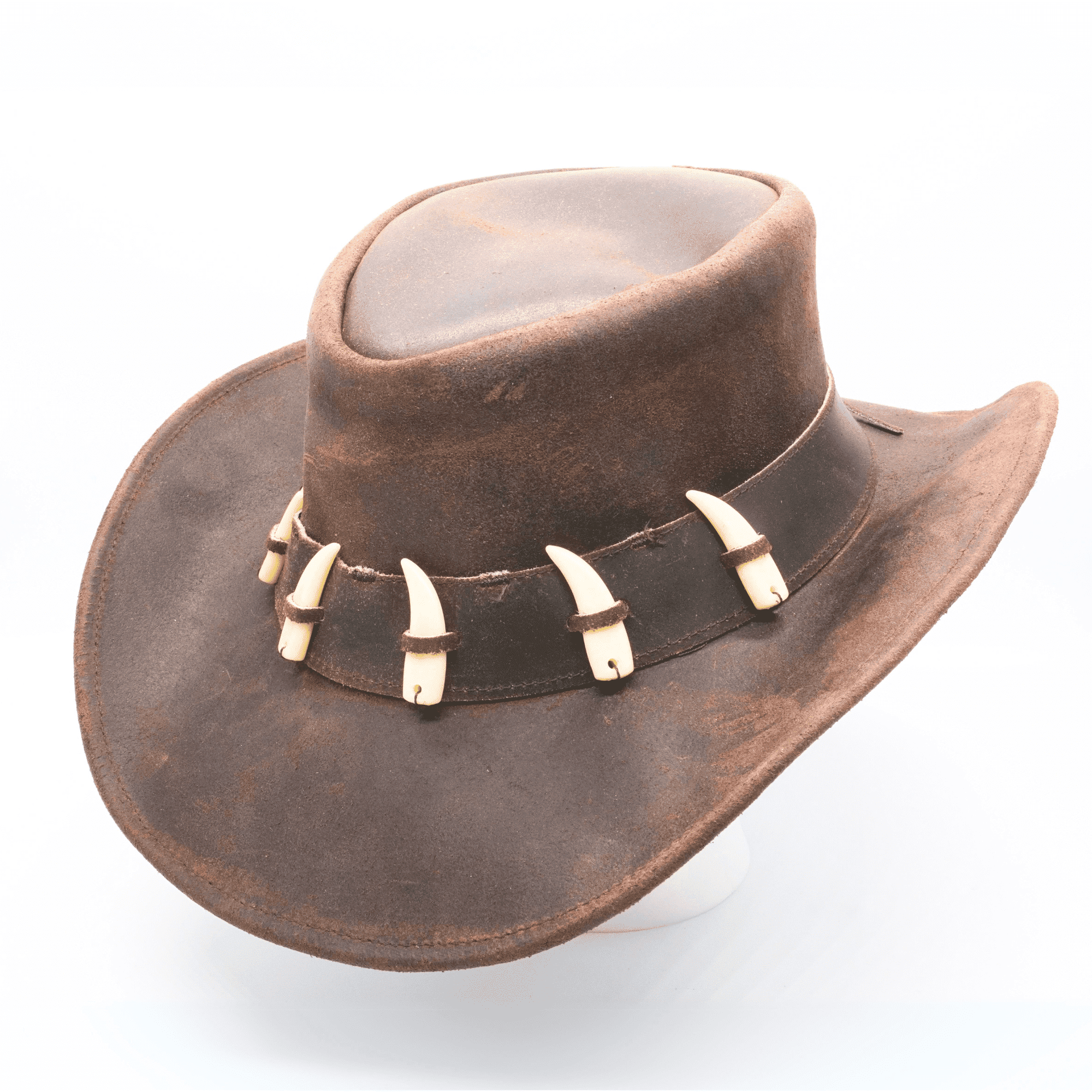 RESISTANCE Australian Leather Hat with Crocodile Band Teeth - Dundee ...