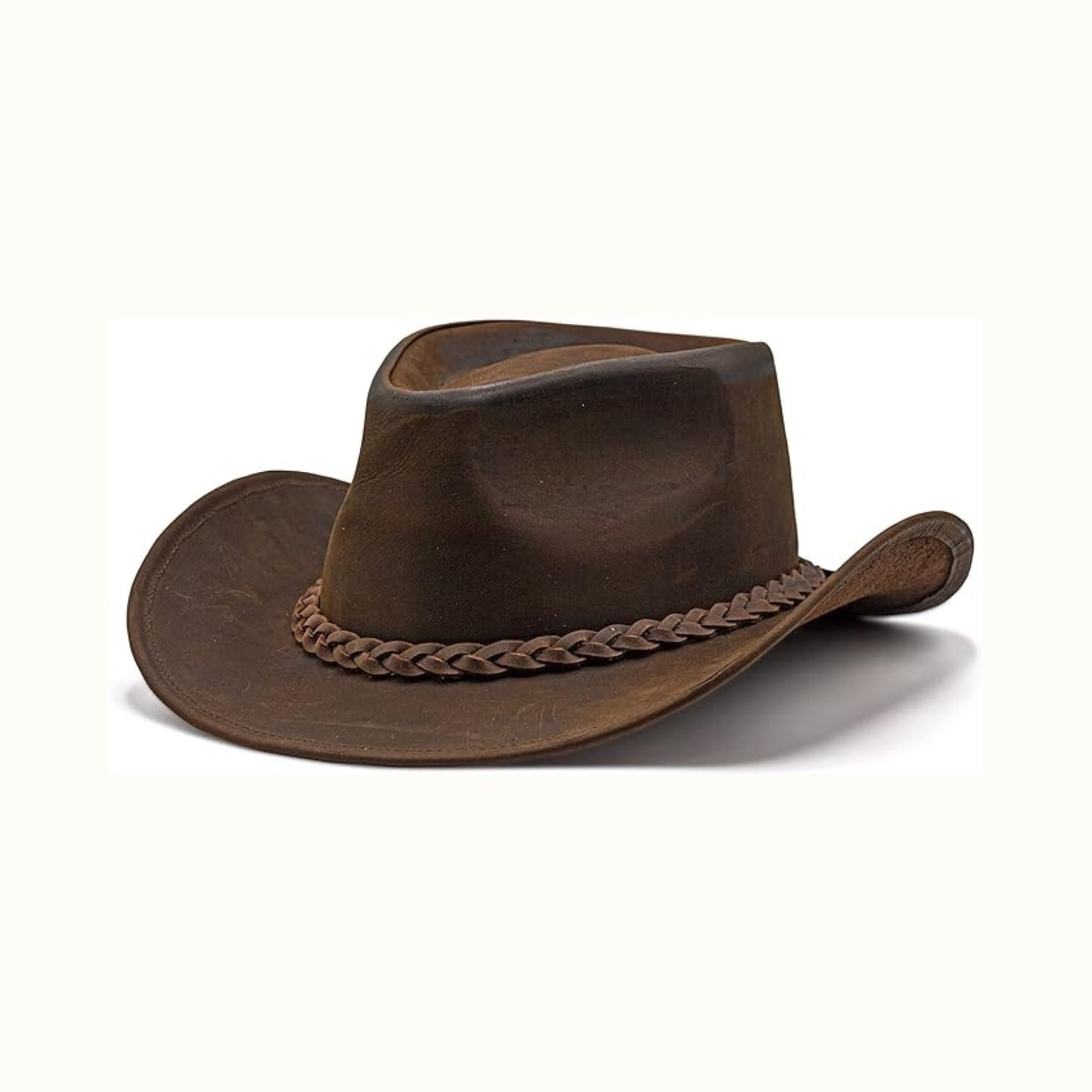 RESISTANCE Premium Full Grain Australian Style Leather Cowboy Hat ...