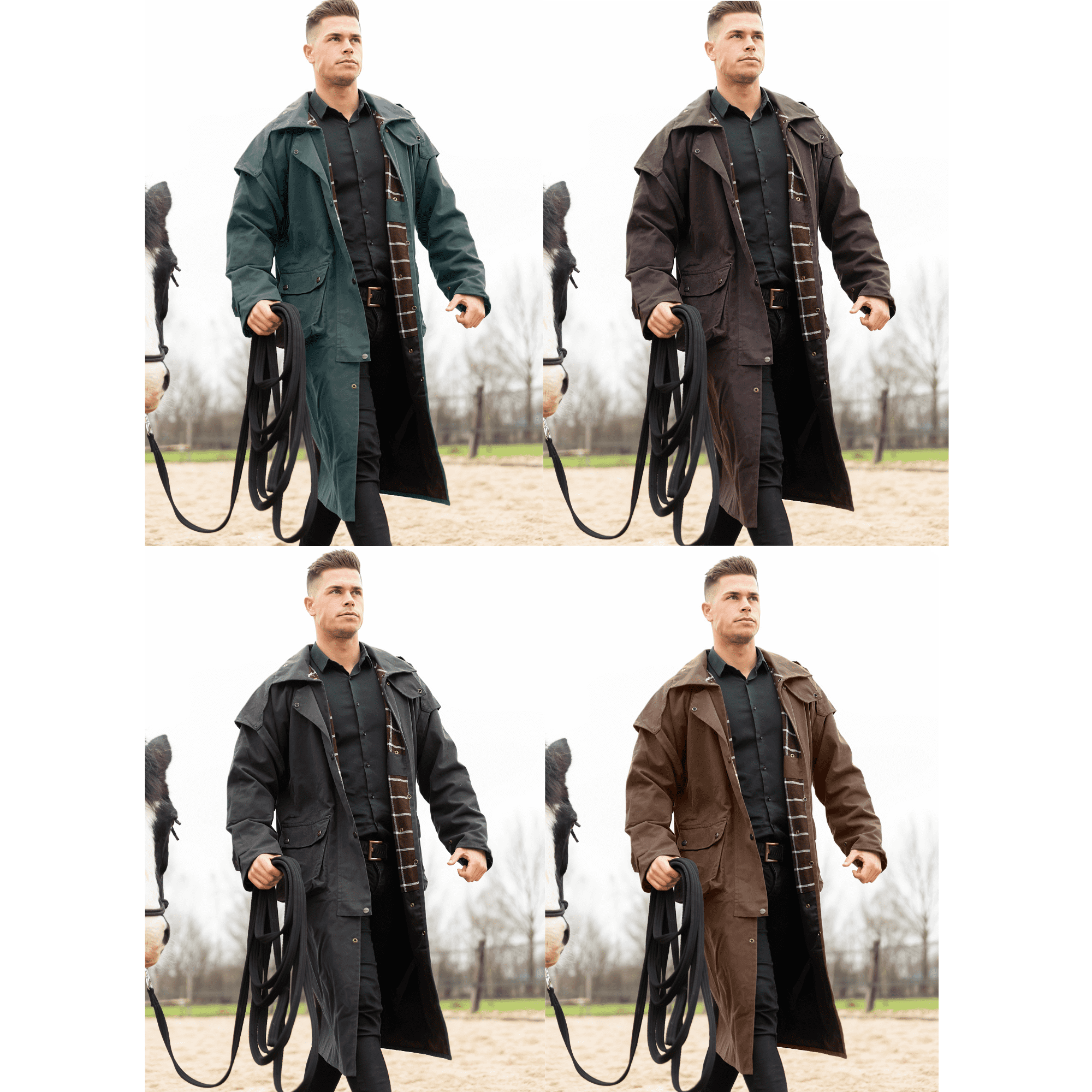 RESISTANCE Premium Oilskin Duster Coat Waterproof Cotton RESISTANCE Premium Oilskin Duster Coat Waterproof Cotton