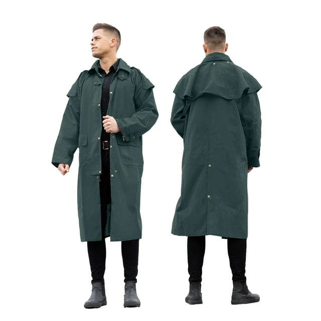 RESISTANCE Unisex Lightweight Western Oilskin Waterproof Long Duster ...