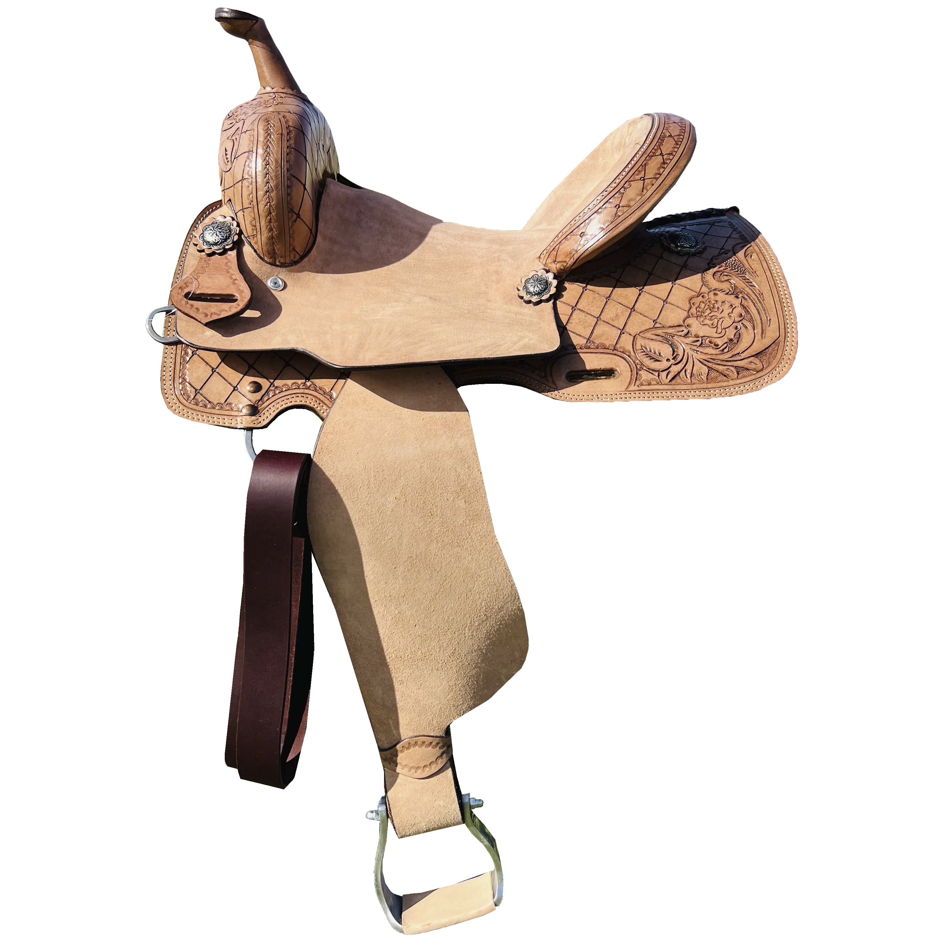 RESISTANCE Western Adult Barrel Premium Leather Horse Saddle - Walmart.com