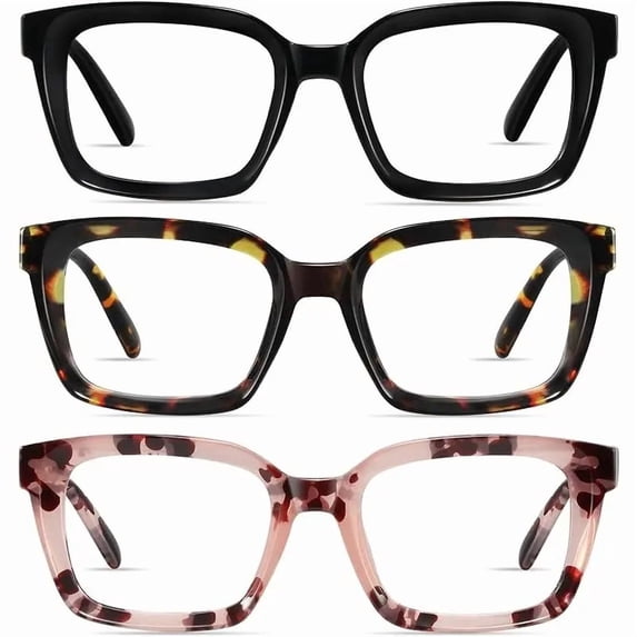 3 Pack Tortoiseshell Reading Glasses Blue Light Blocking Readers ...